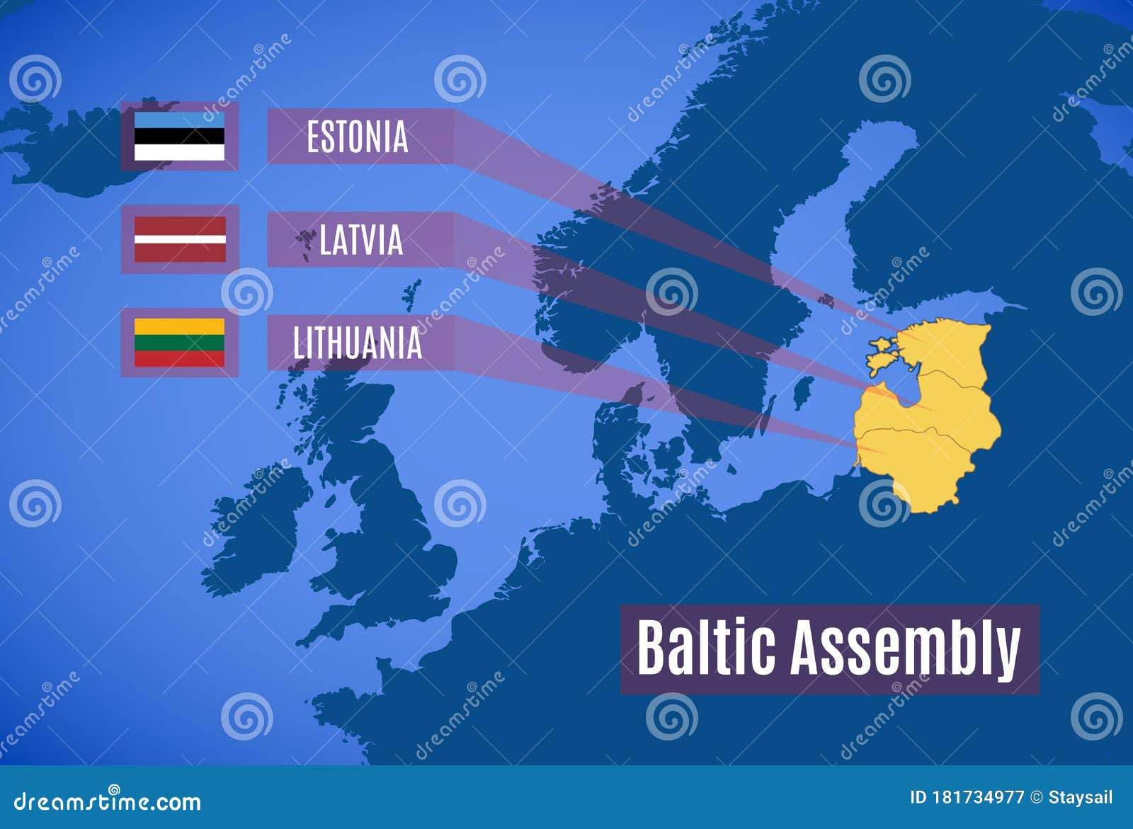 Vector Map of the Baltic Assembly BA Stock Vector - Illustration of ...