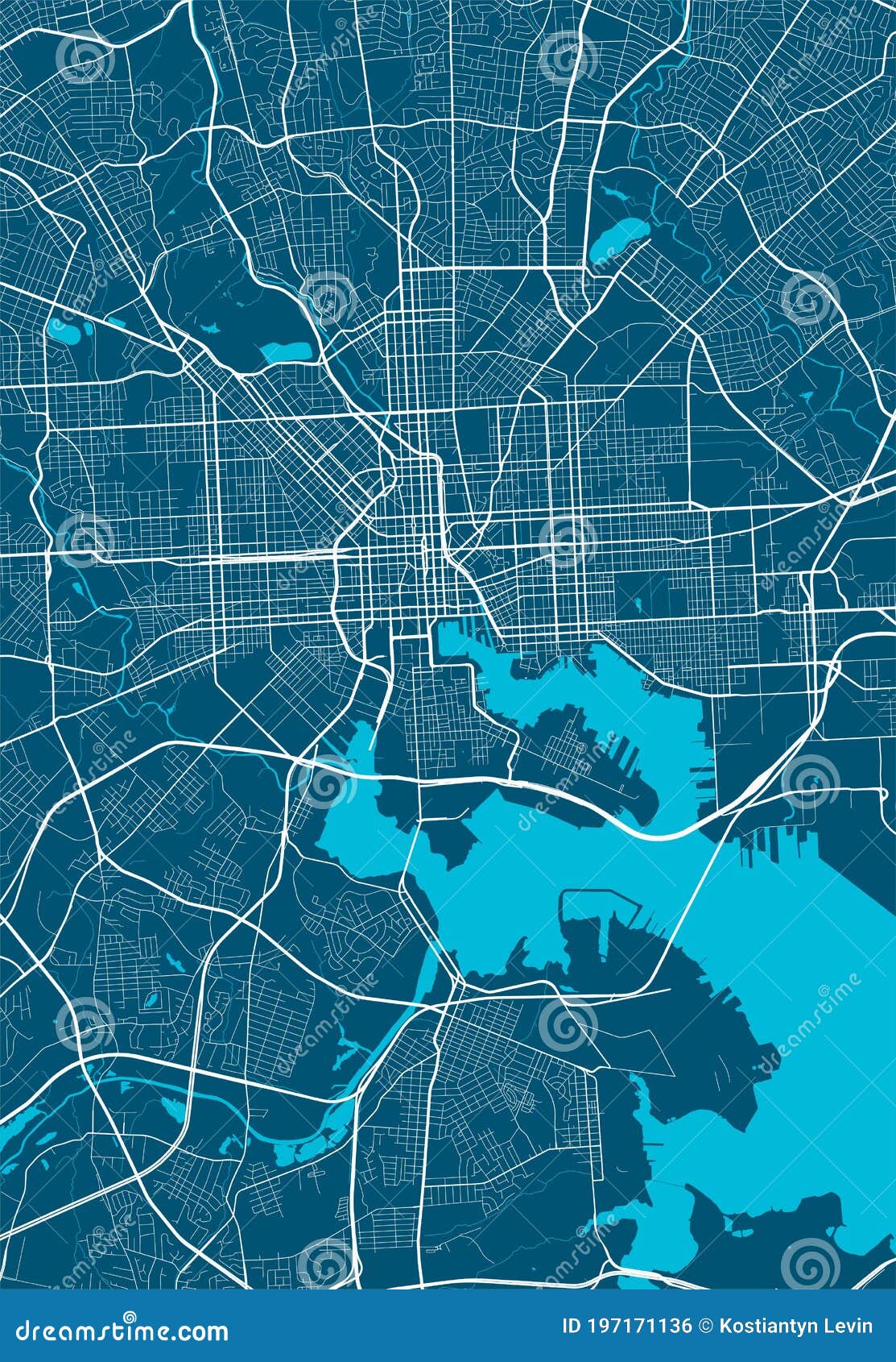 Vector Map of Baltimore. Street Map Art Poster Illustration Stock ...