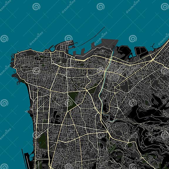 Vector Map of Beirut stock vector. Illustration of cartoon - 283550409