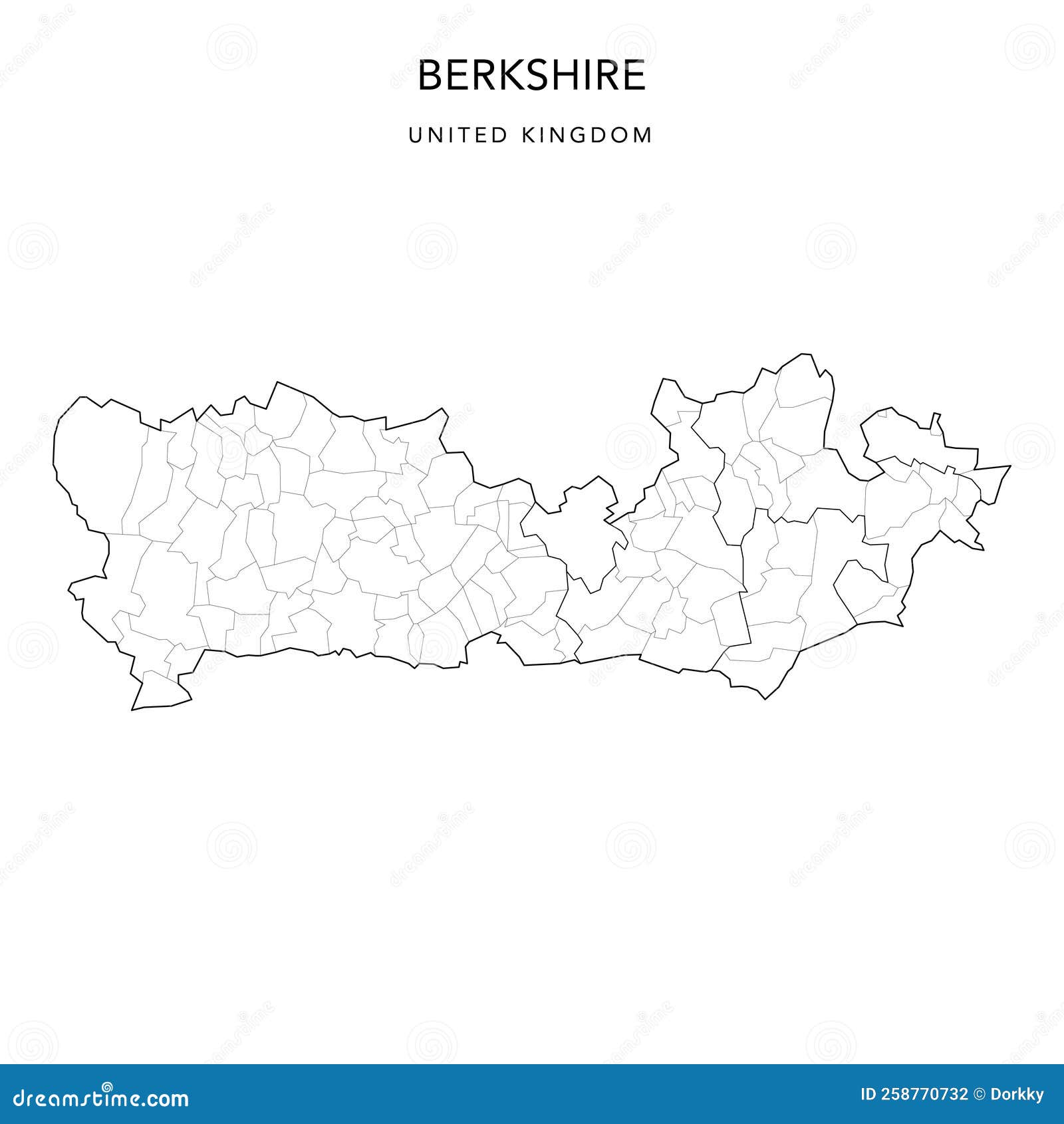 Administrative Map of Berkshire As of 2022 - Vector Illustration Stock ...