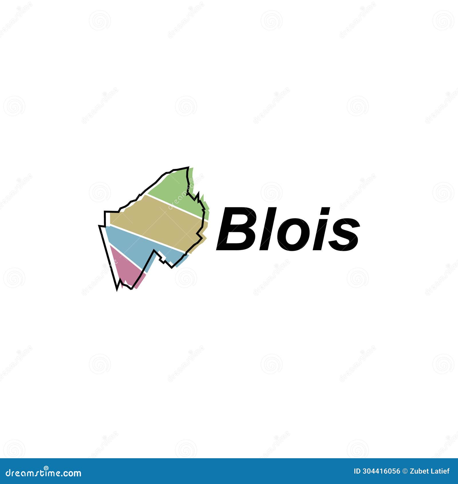 Vector Map of the Blois. Borders of for Your Infographic Stock Vector ...