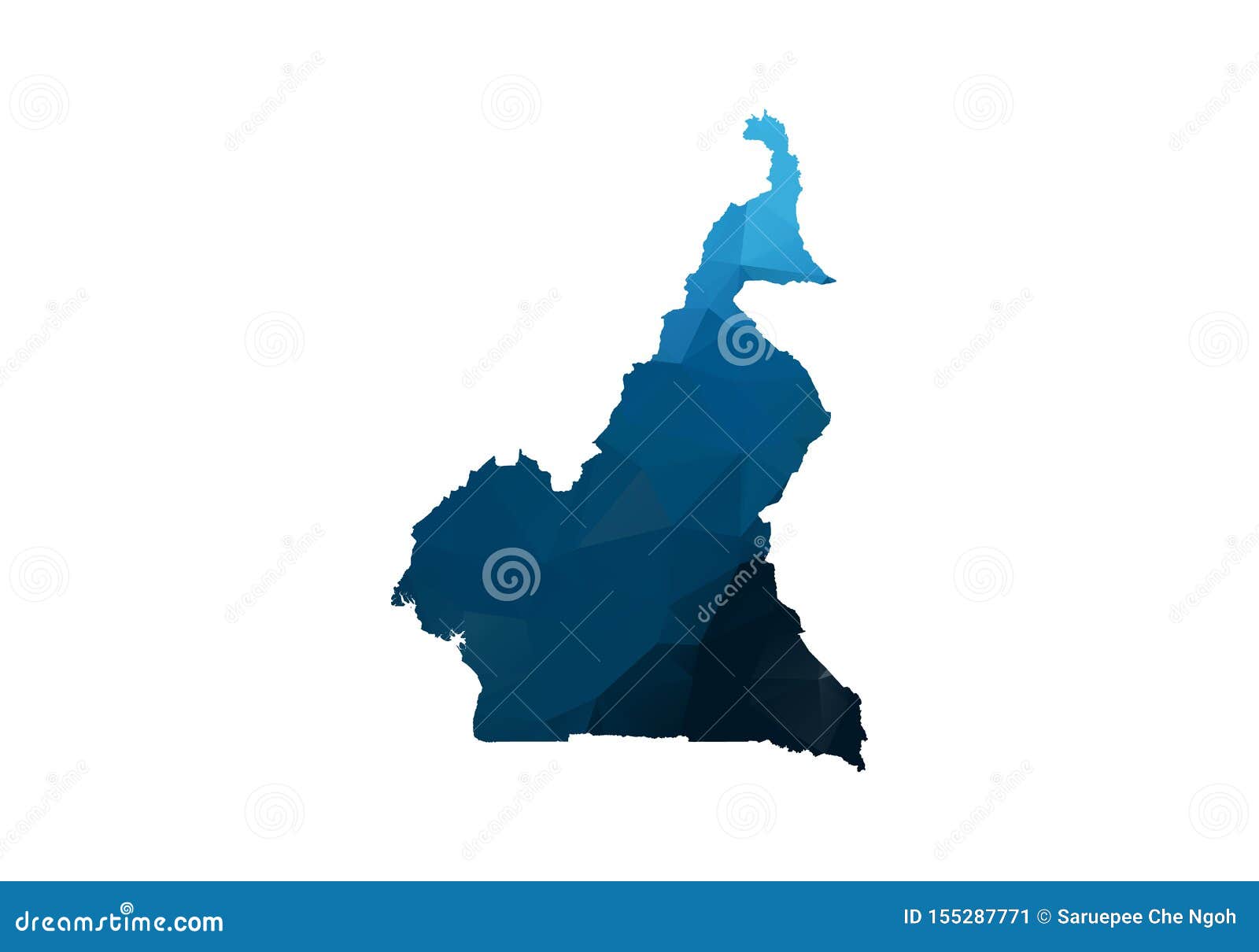 Cameroon MAP In Blue, Country Map, Cameroon, Border Map, Border Line Of ...