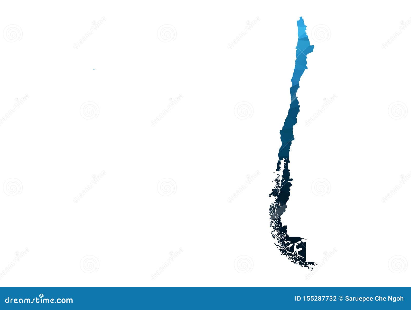 Chile MAP In Blue, Country Map, Chile, Border Map, Border Line Of Chile ...