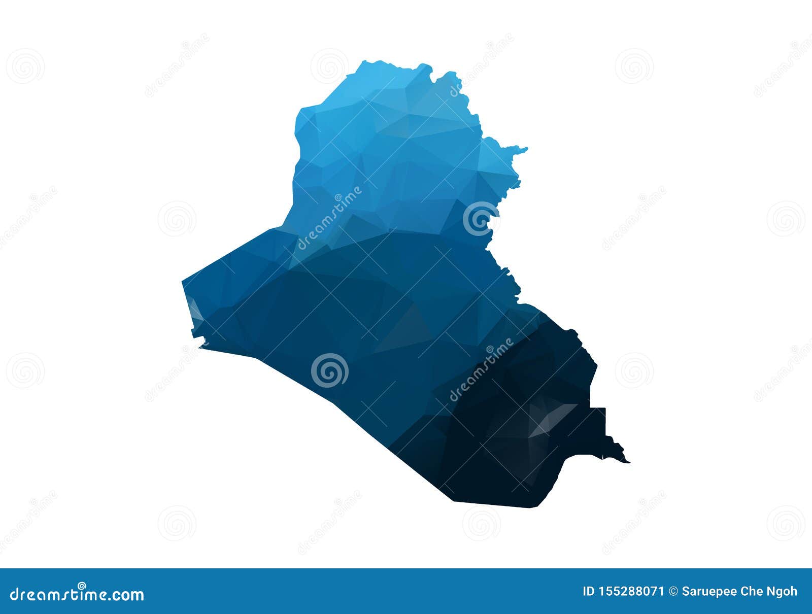 Iraq - Blue Map With Neighboring Countries And Names Stock Illustration ...