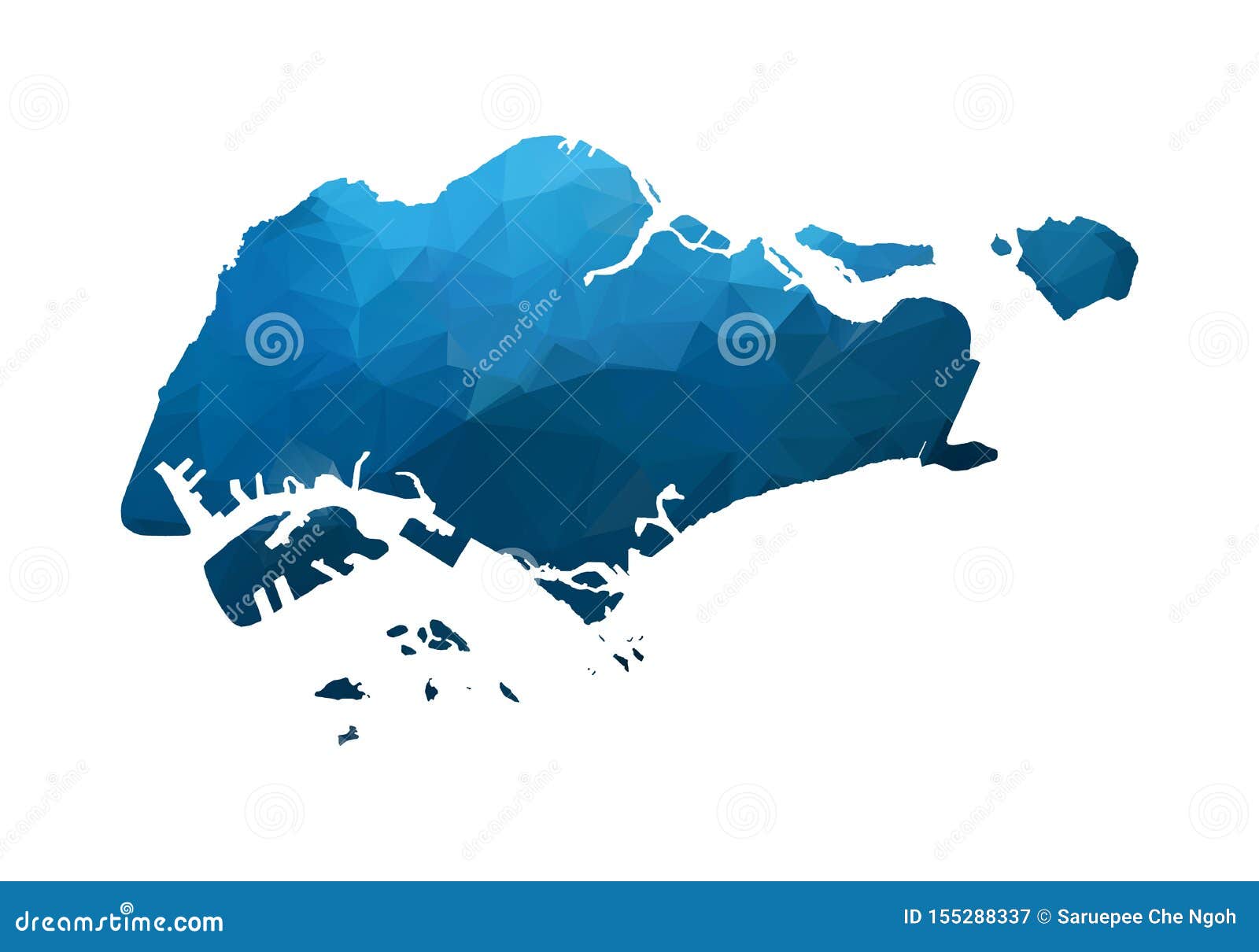 Singapore MAP In Blue, Country Map, Singapore, Border Map, Border Line ...