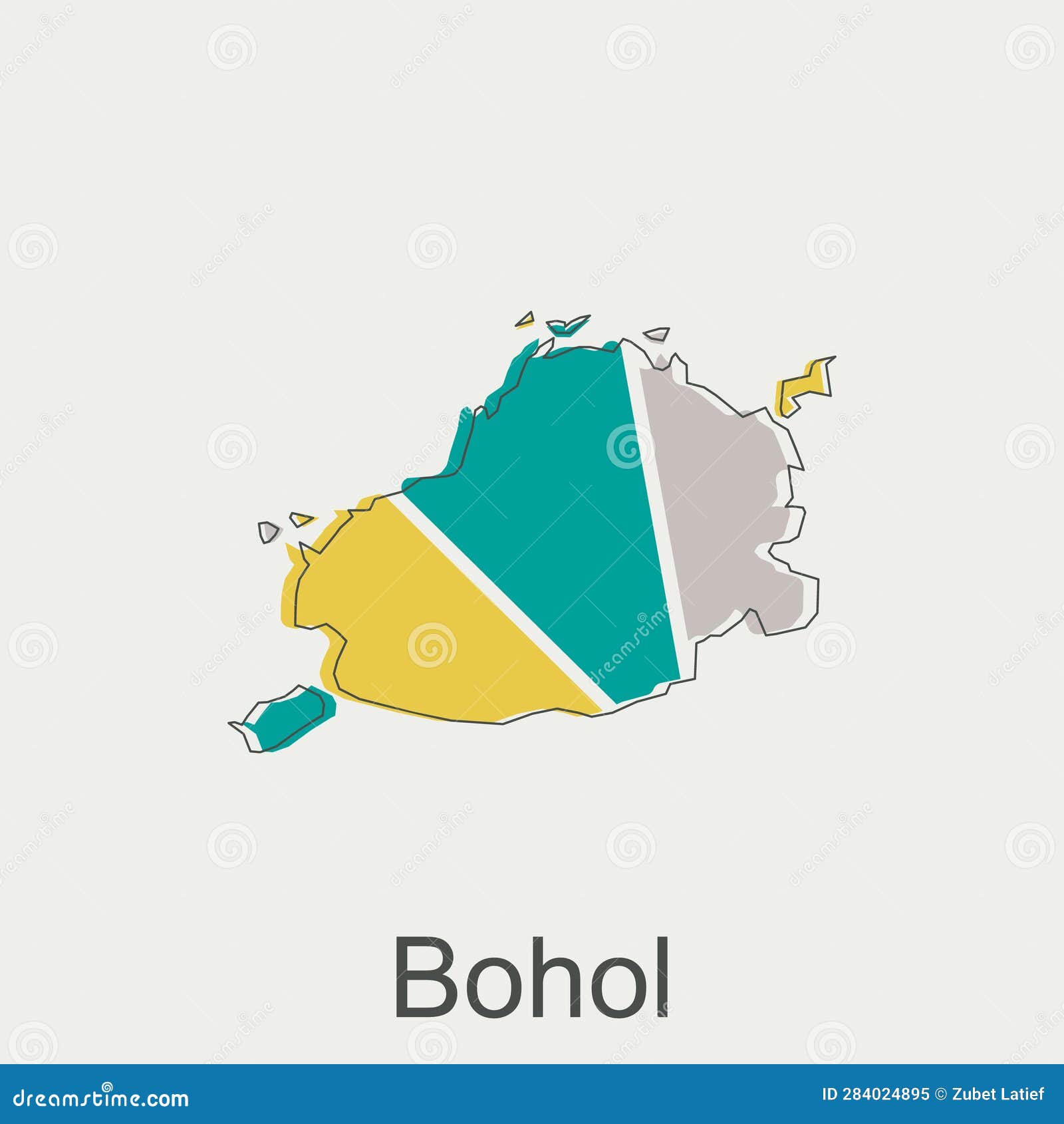 Vector Map of Bohol Modern Outline, High Detailed Vector Philippines ...
