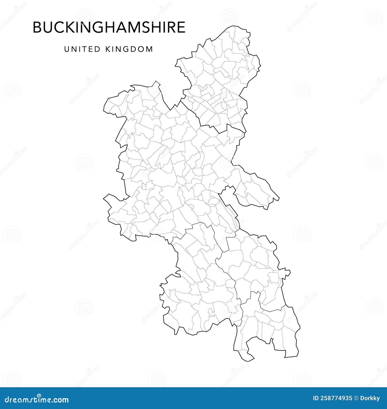 Administrative Map of Buckinghamshire As of 2022 - Vector Illustration ...