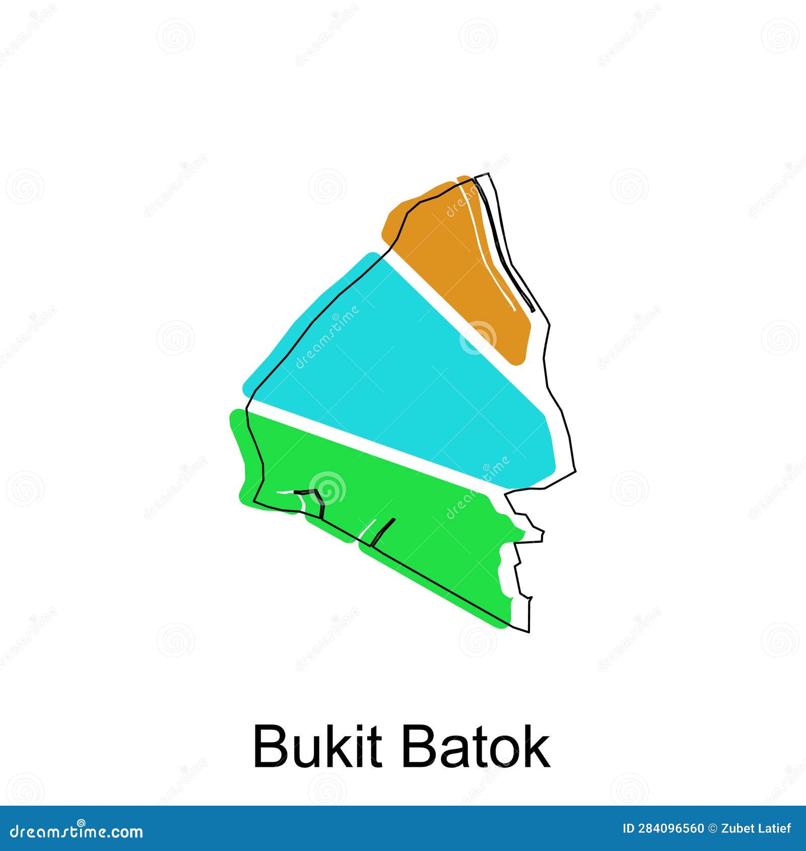 Vector Map Of Bukit Batok Colorful Illustration Template Design On ...