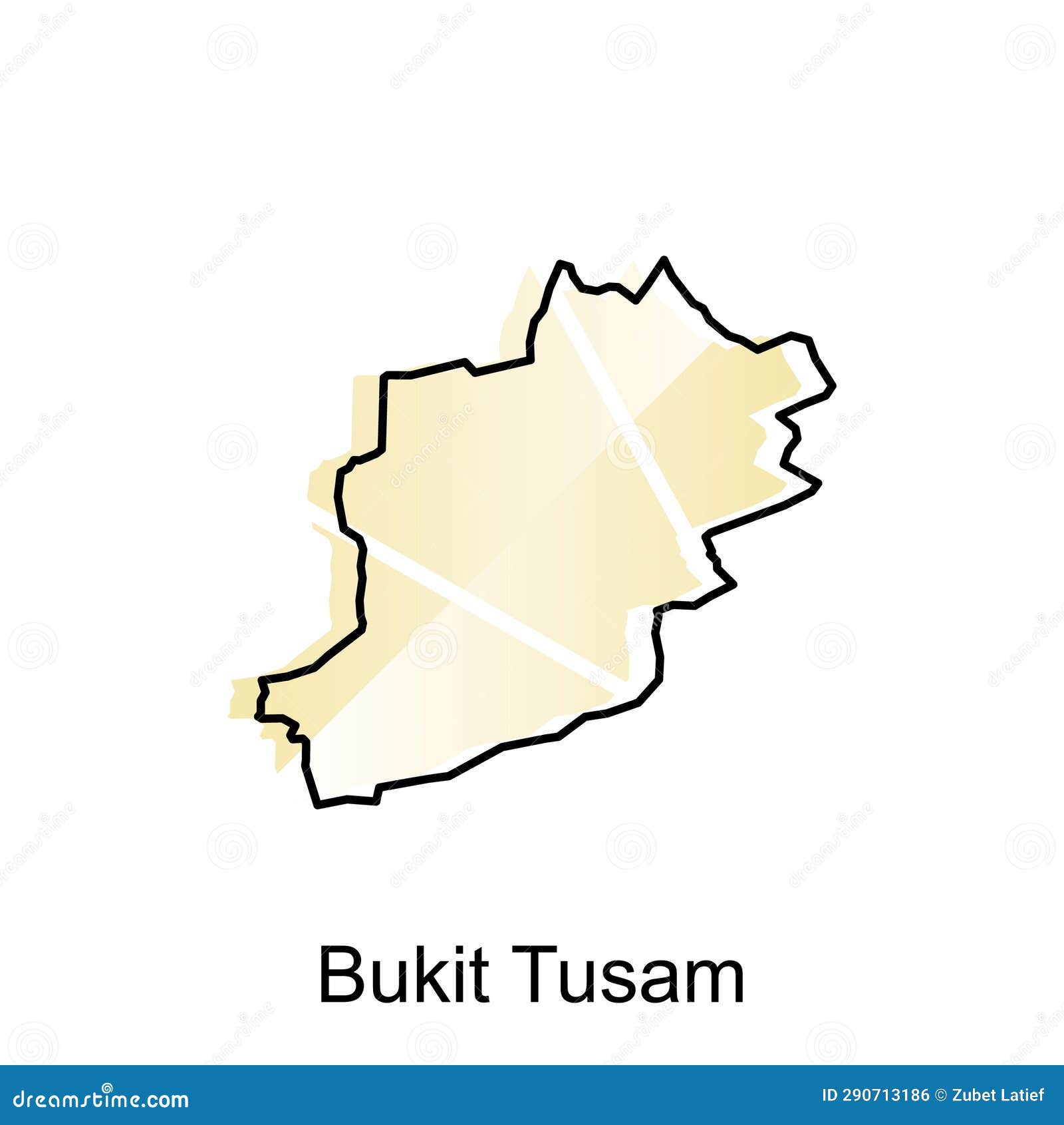Vector Map of Bukit Tusam City Modern Outline, Logo Vector Design ...