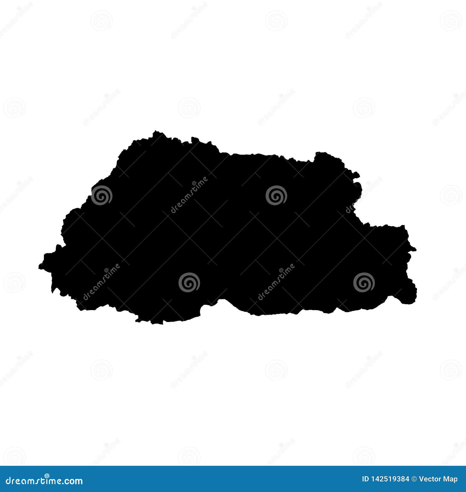 Vector Map Butane. Isolated Illustration. Black on White Background ...