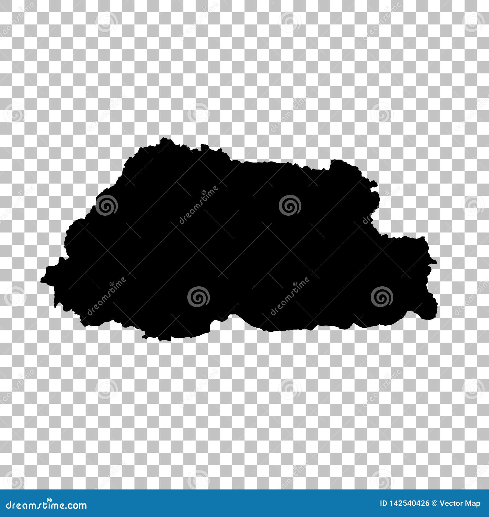 Vector Map Butane. Isolated Illustration. Black on White Background ...