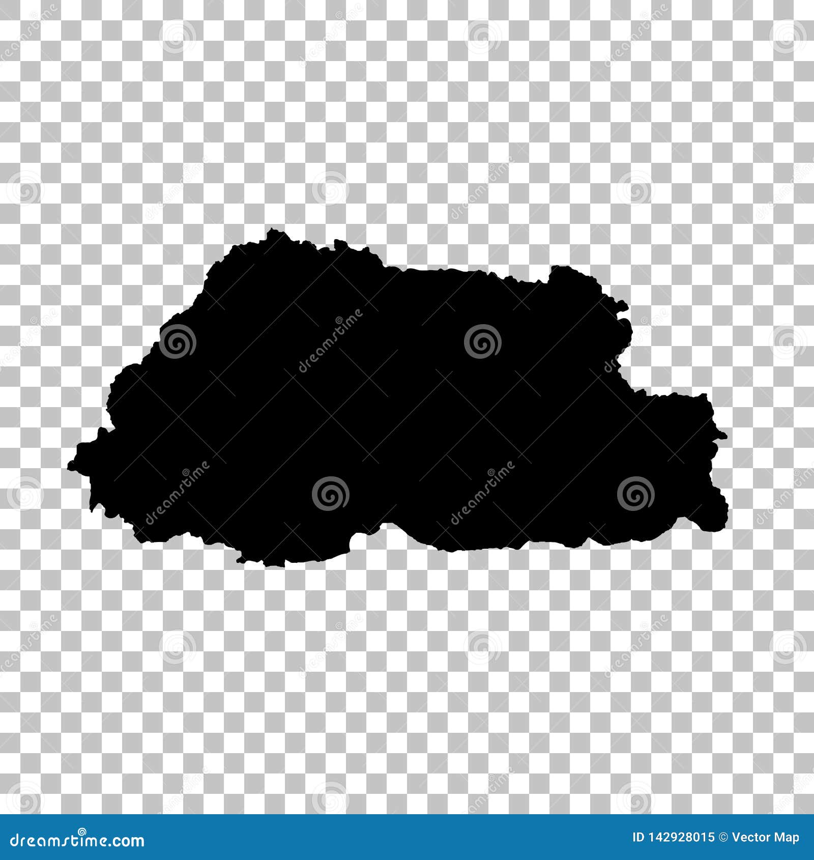 Vector Map Butane. Isolated Illustration. Black on White Background ...