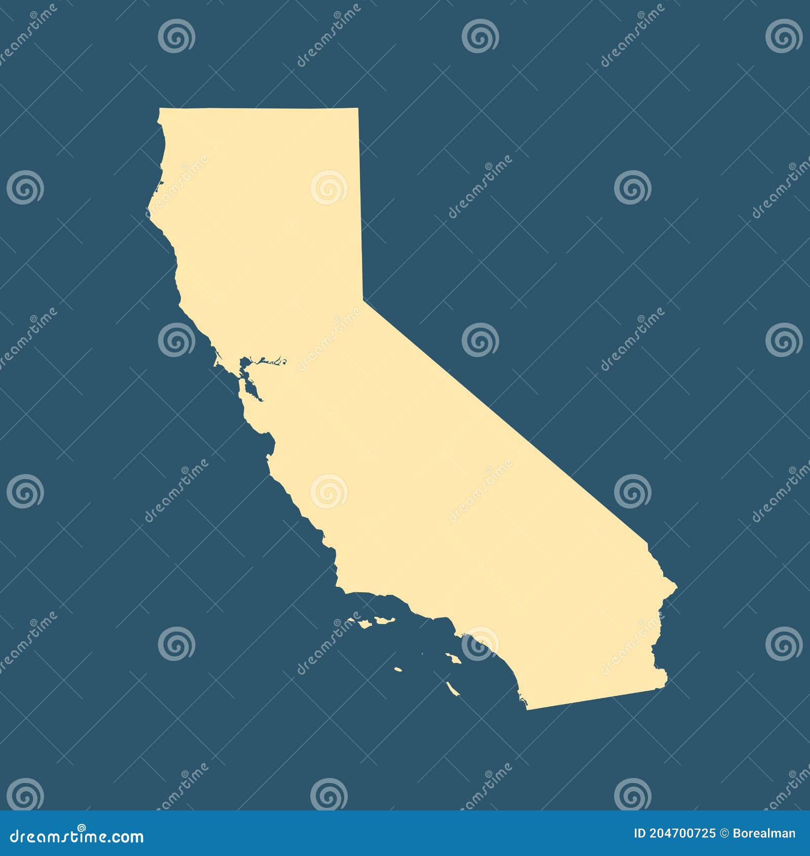 Map of the California stock vector. Illustration of california - 204700725
