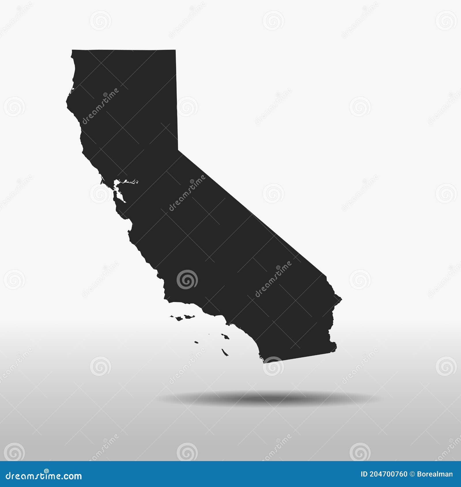 Map of the California stock vector. Illustration of vector - 204700760