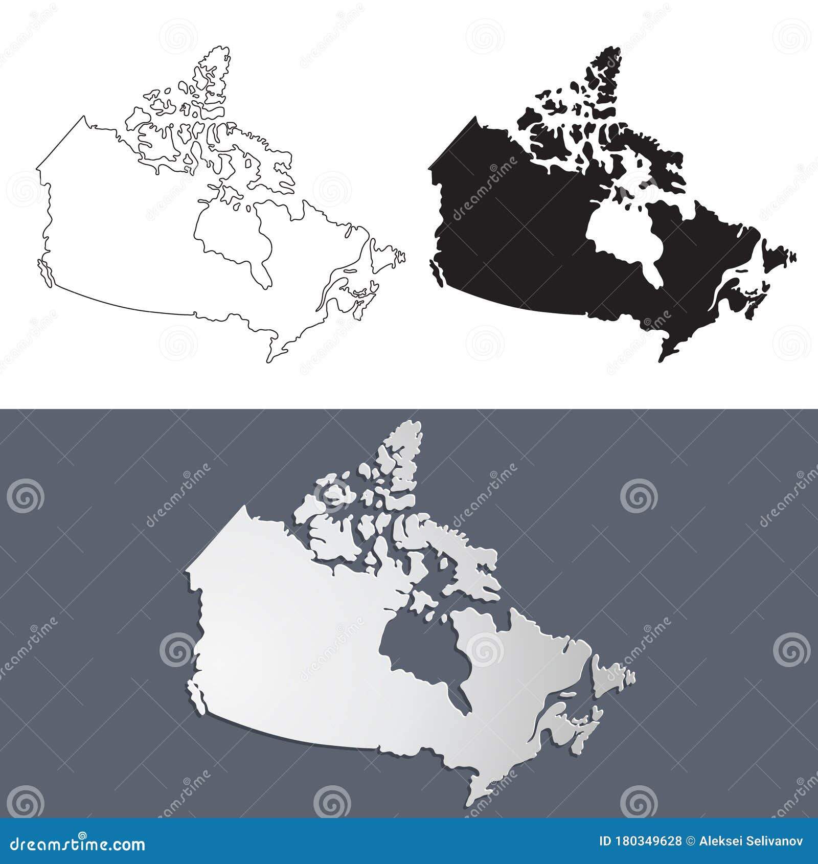 Vector Map Canada in Paper Cut Style. Outline Canada Map. Isolated ...
