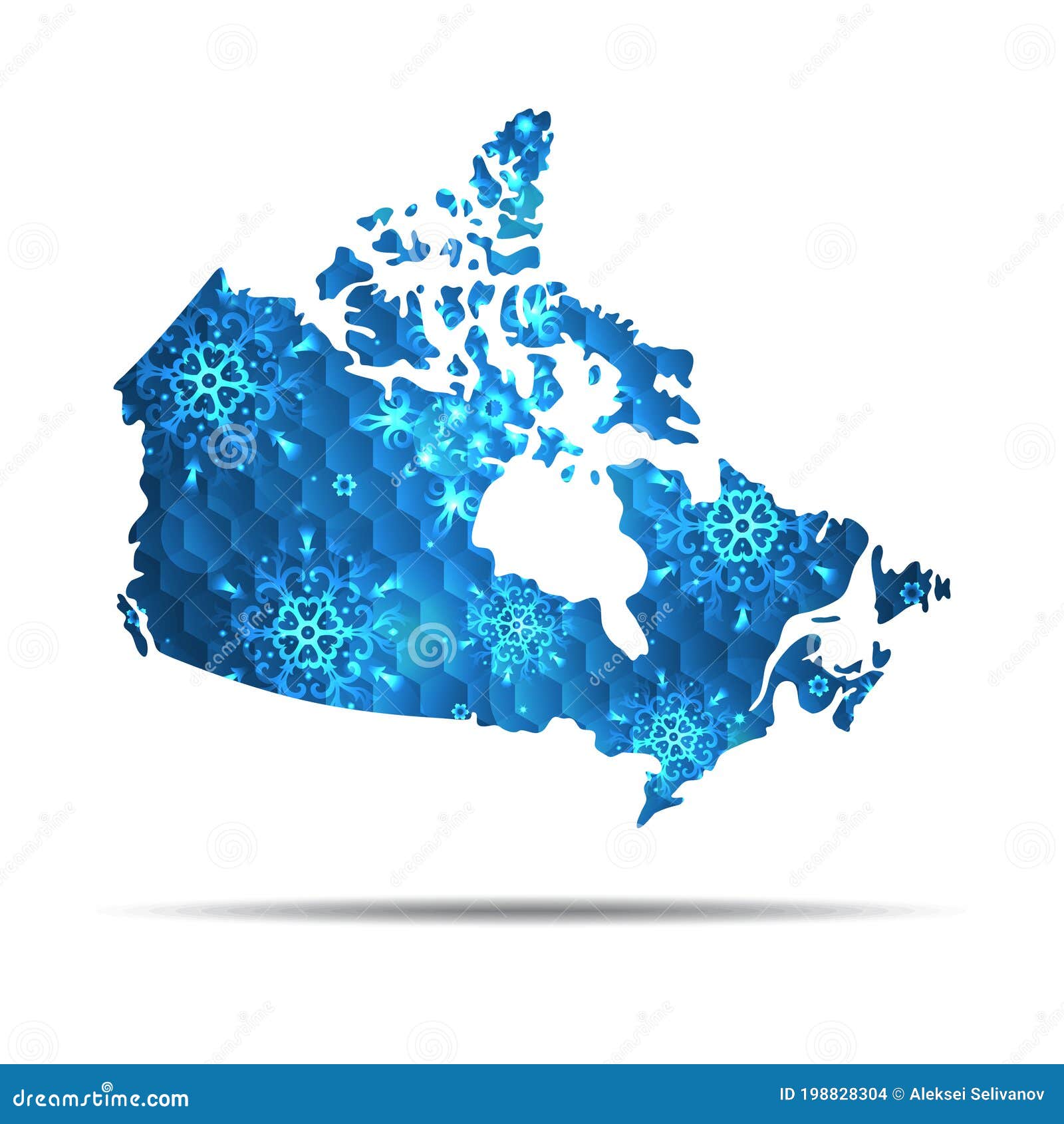 Vector Map of Canada with Snowflakes. Winter Illustration for Your ...