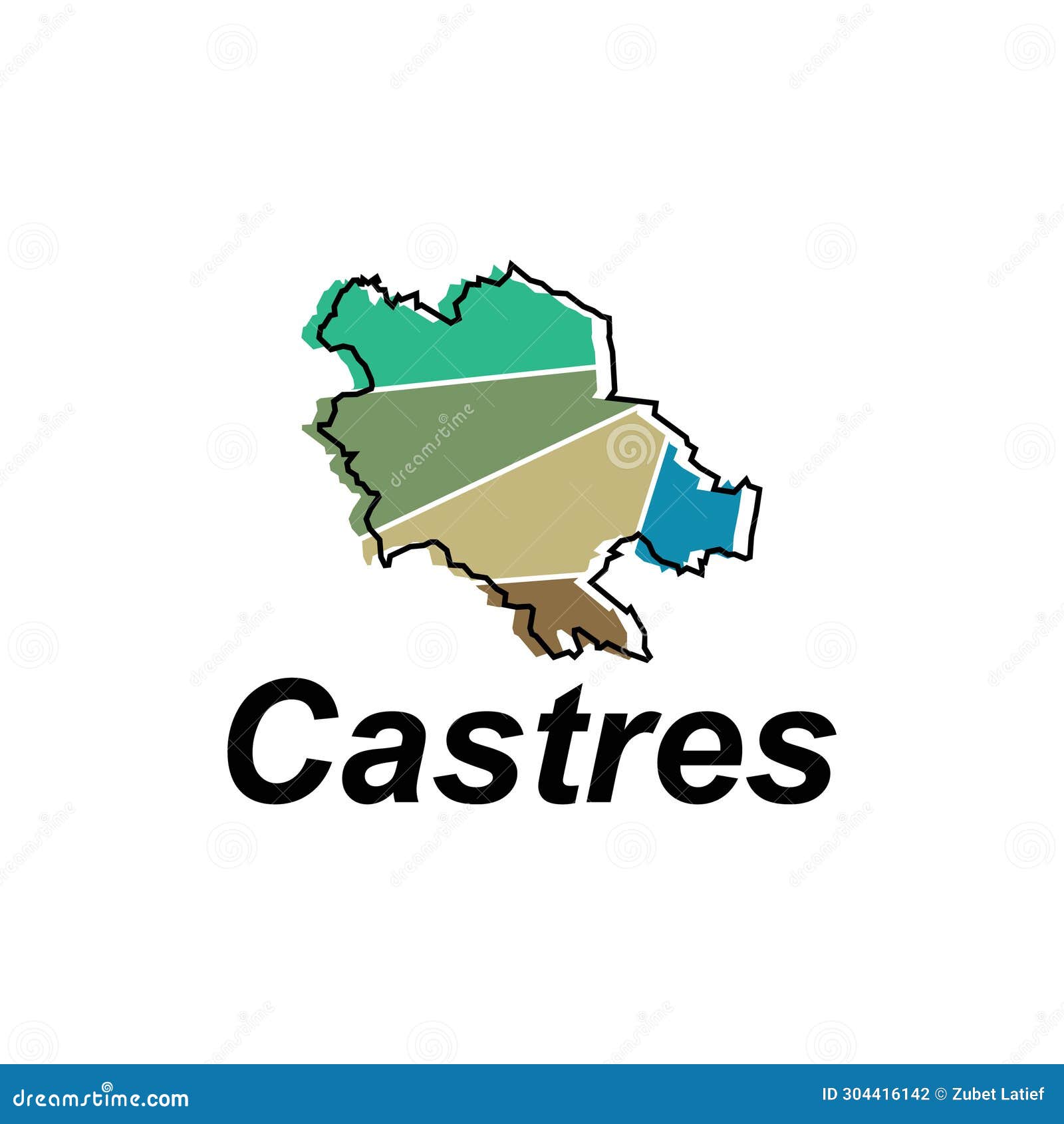 Vector Map of the Castres. Borders of for Your Infographic Stock Vector ...