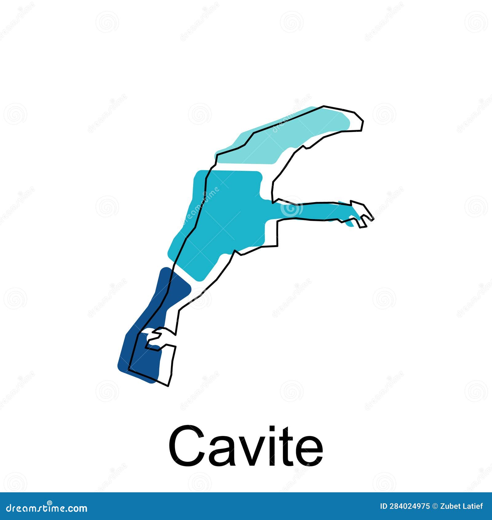 Vector Map of Cavite Modern Outline, High Detailed Vector Philippines ...