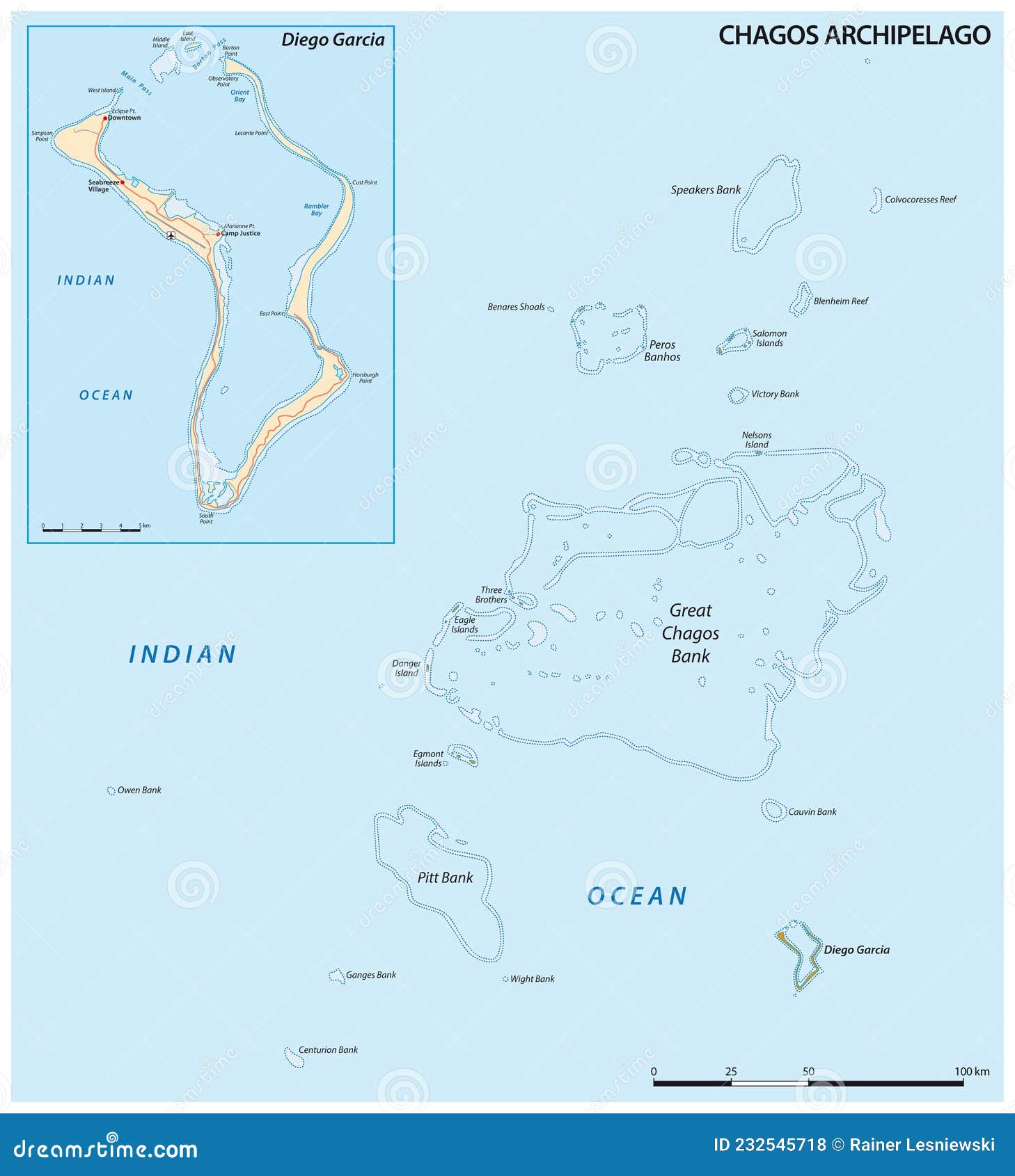 Vector Map of the Chagos Archipelago, British Indian Ocean Territory ...
