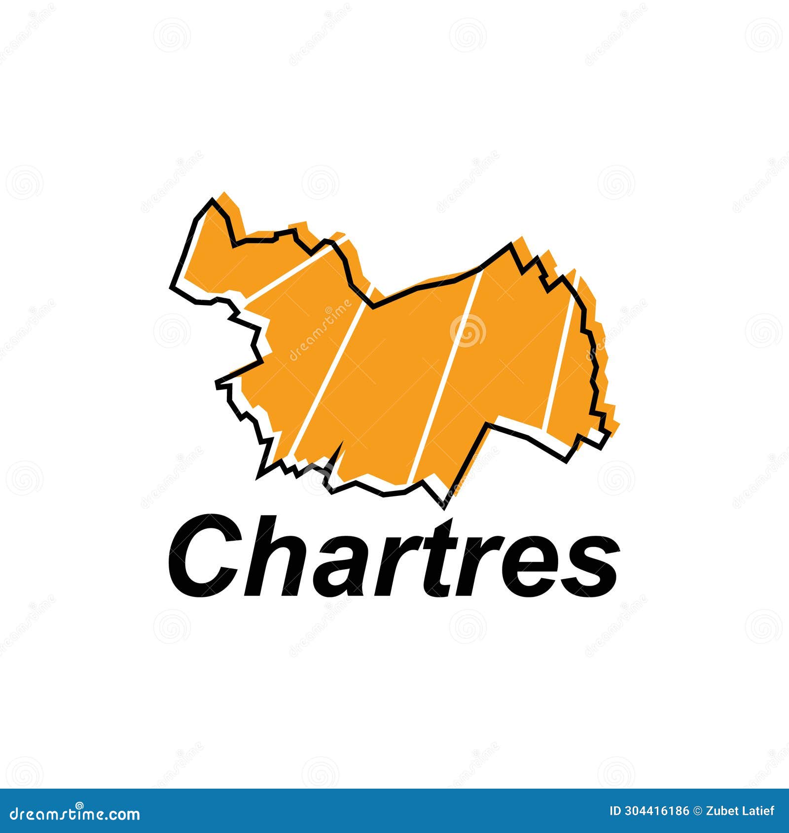 Vector Map of the Chartres. Borders of for Your Infographic Stock ...