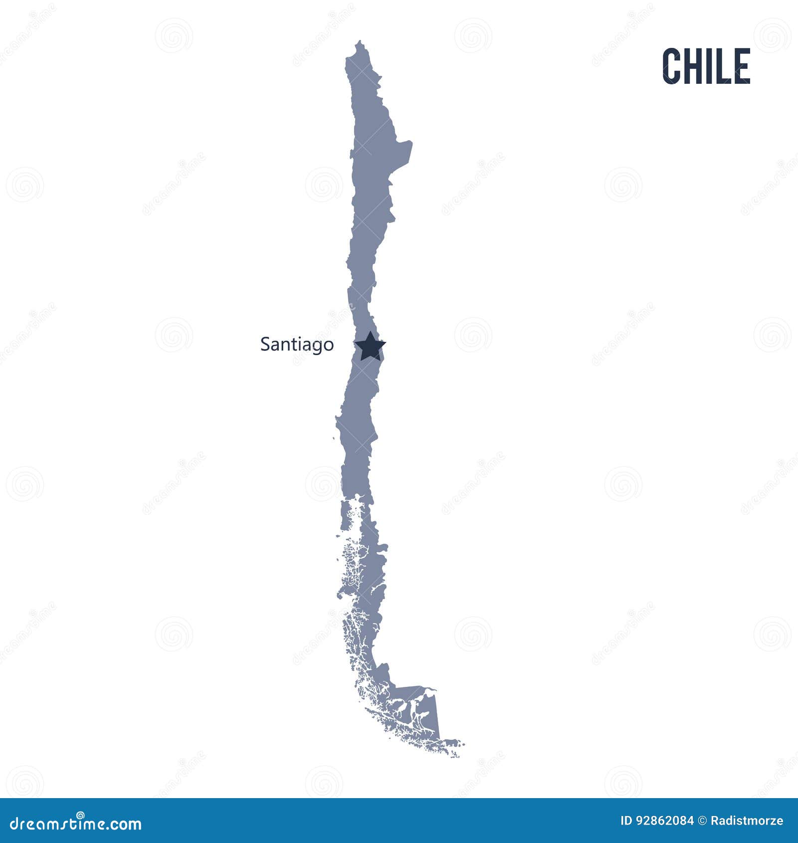 Vector Map of Chile Isolated on White Background. Stock Illustration ...