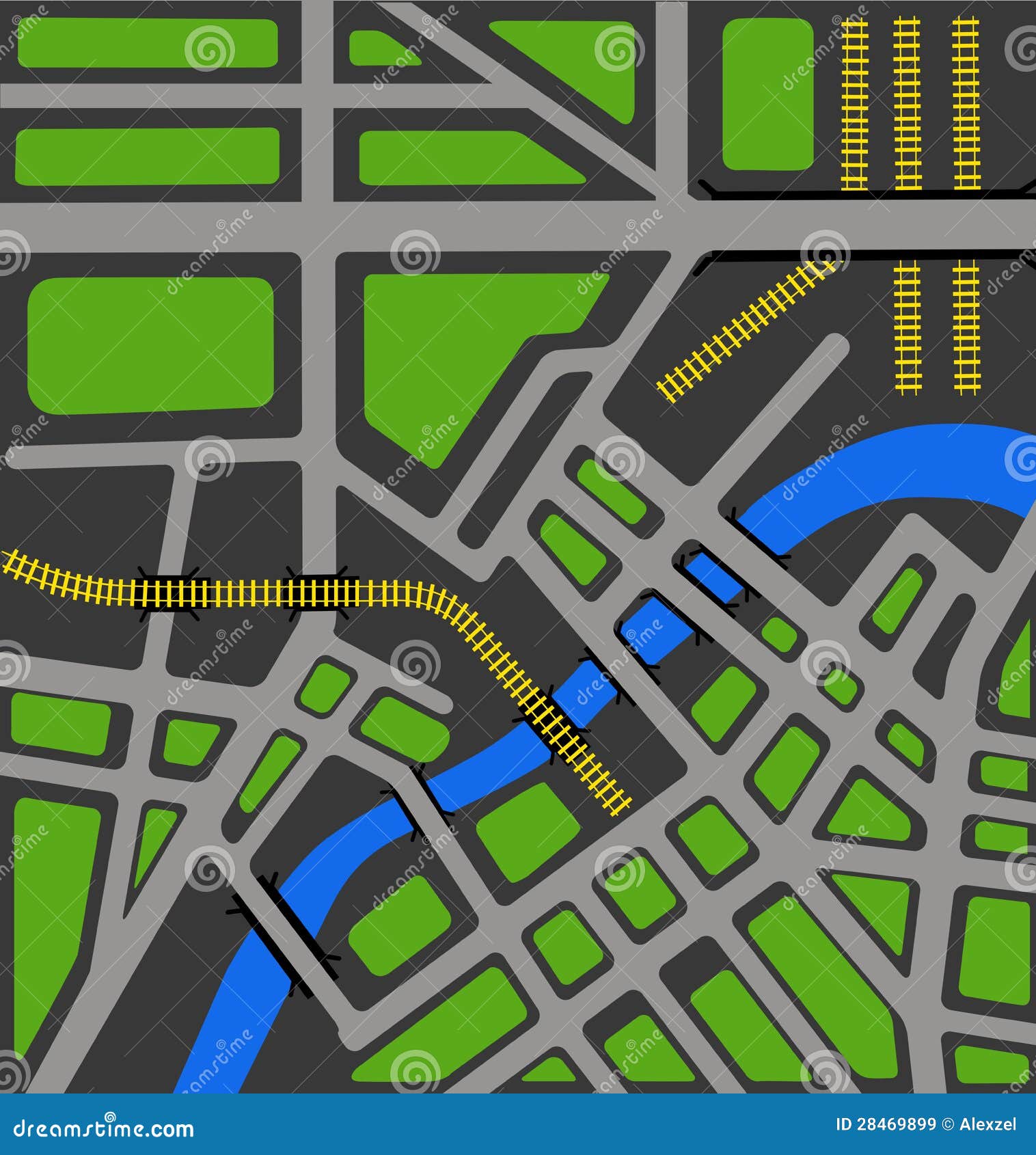 Vector map of city stock vector. Illustration of scene - 28469899
