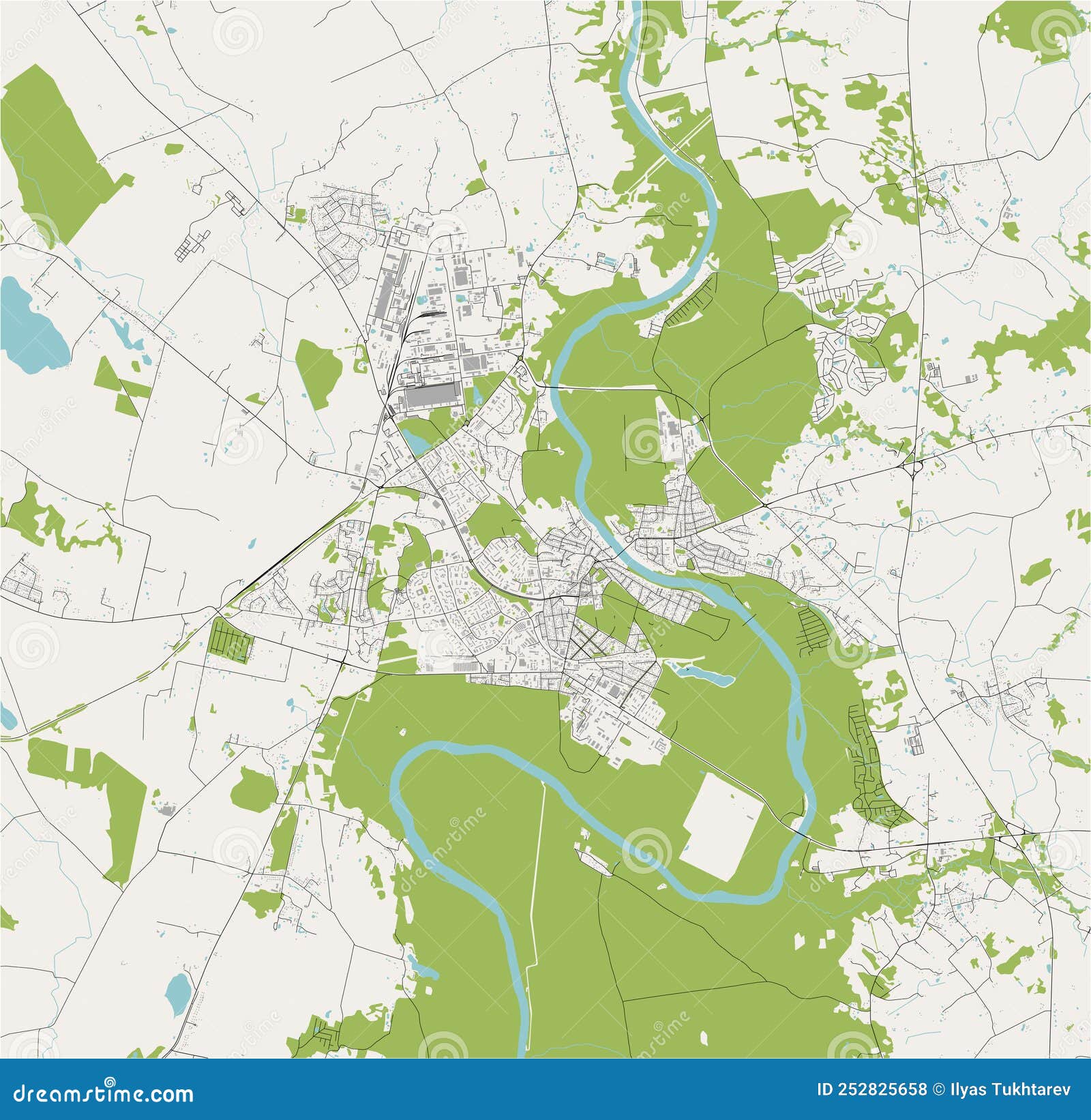 Map of the City of Alytus, Lithuania Stock Illustration - Illustration ...