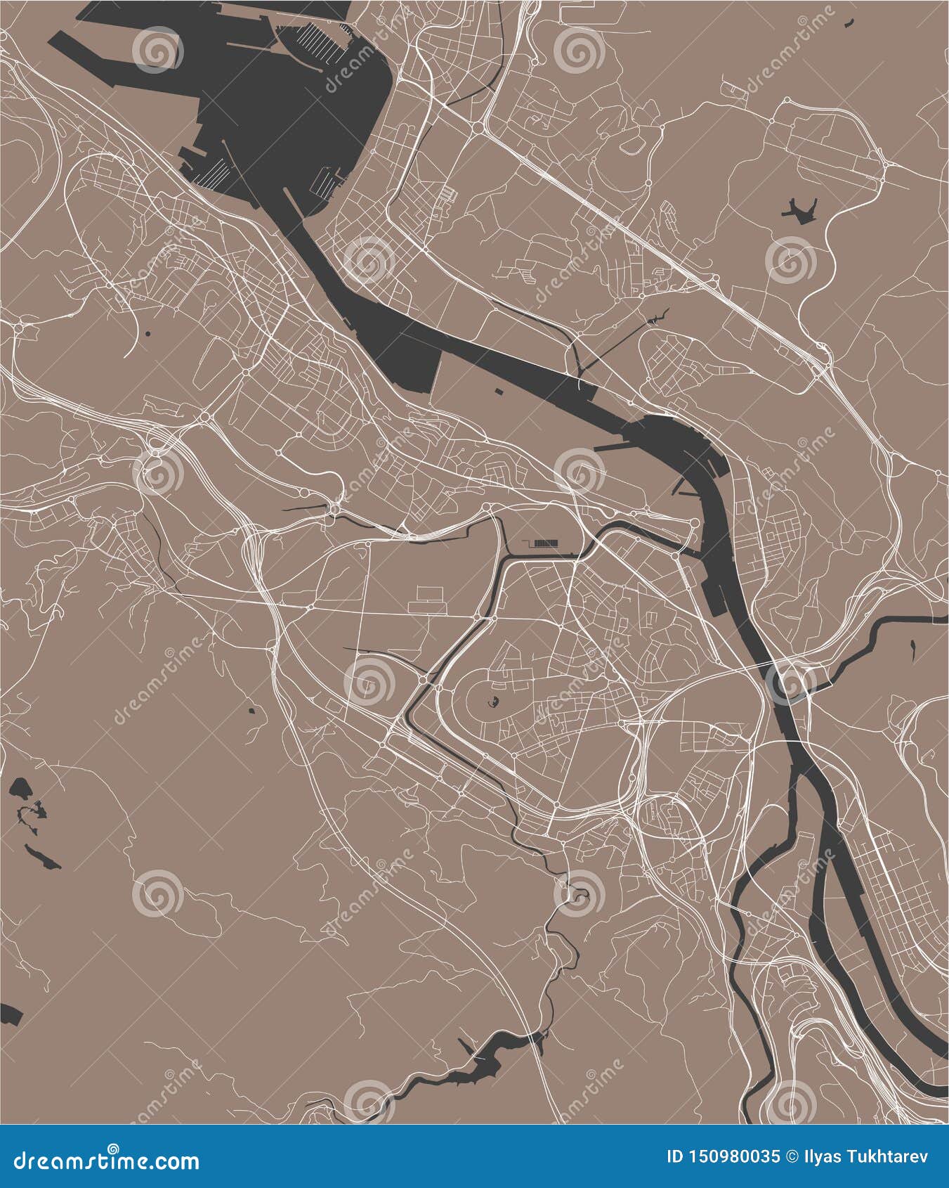 Map of the City of Barakaldo, Spain Stock Vector - Illustration of ...