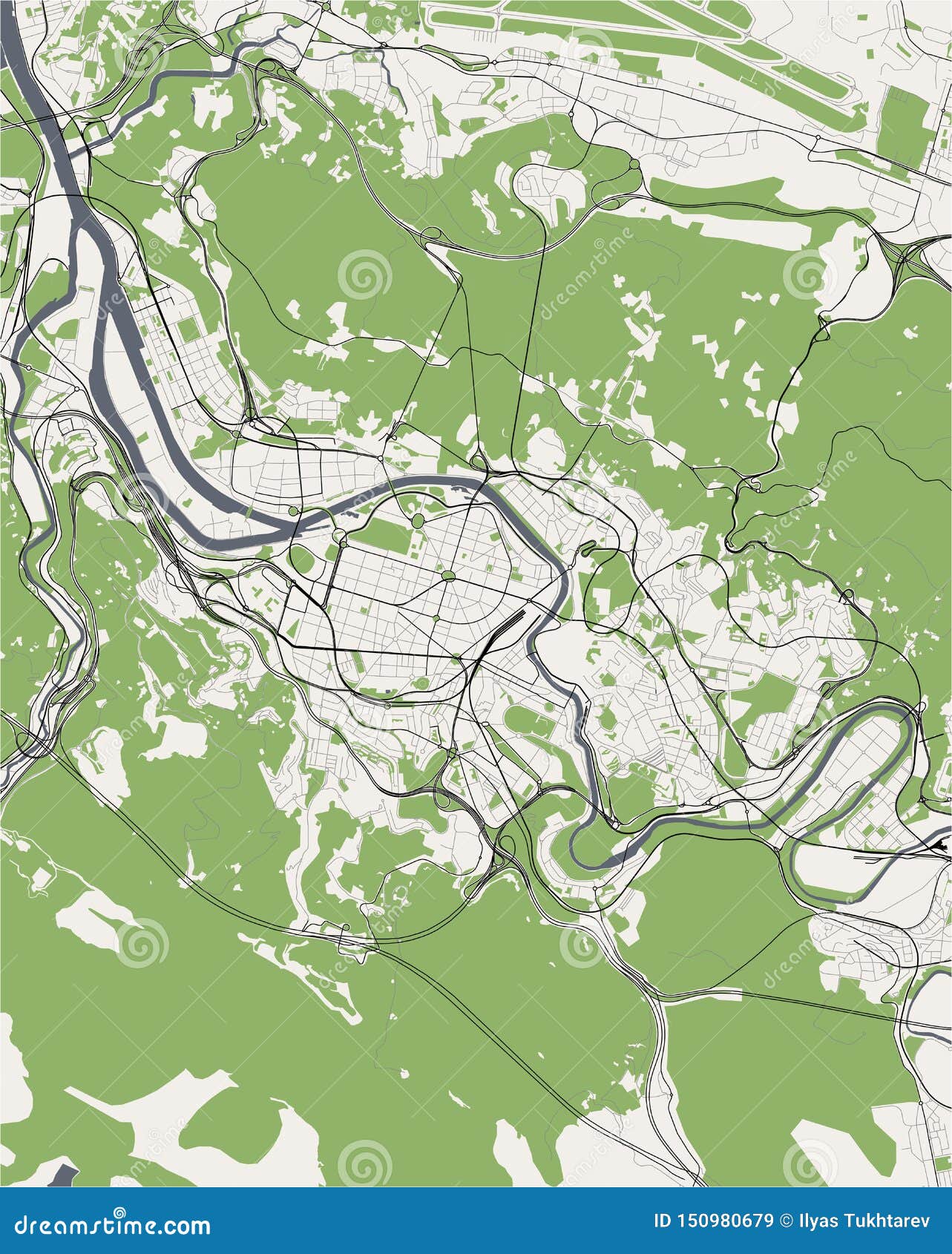 Map of the City of Bilbao, Spain Stock Vector - Illustration of ...