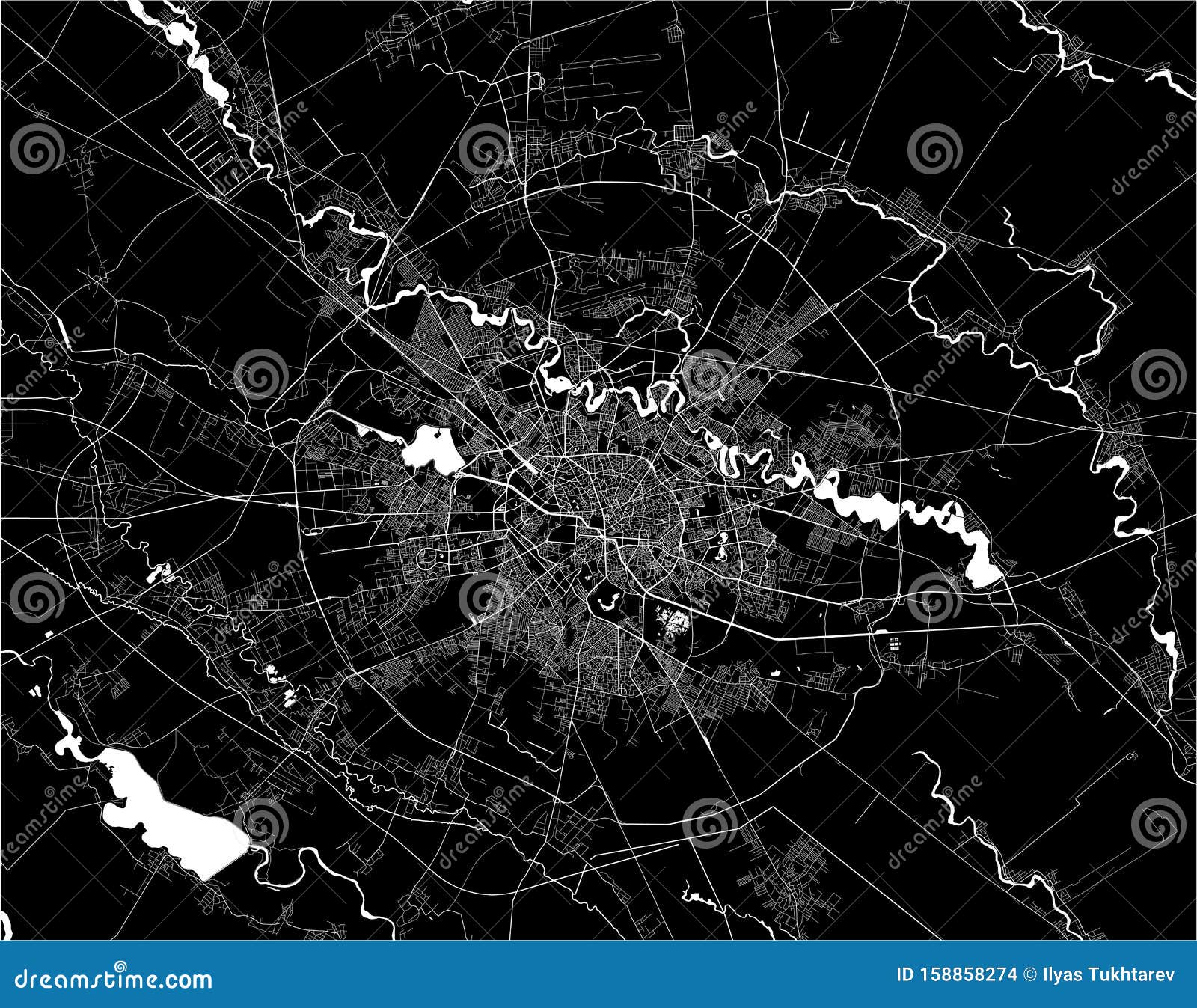 Map of the City of Bucharest, Romania Stock Illustration - Illustration ...