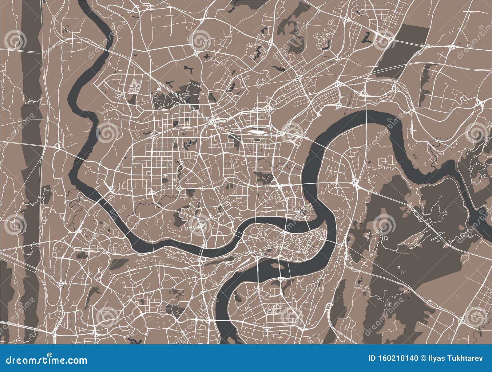 Map of the City of Chongqing, China Stock Illustration - Illustration ...