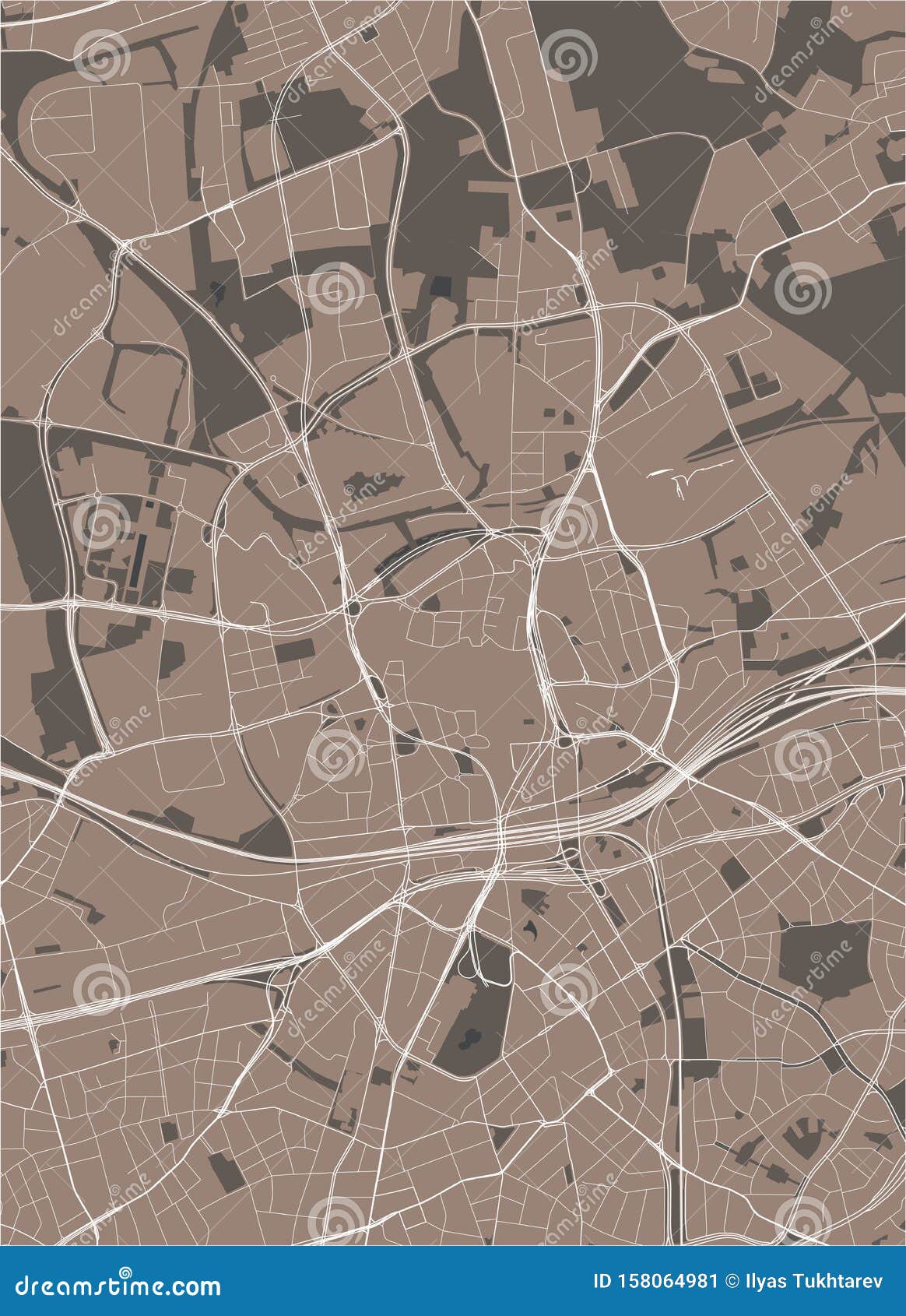 Map of the City of Essen, Germany Stock Vector - Illustration of ...