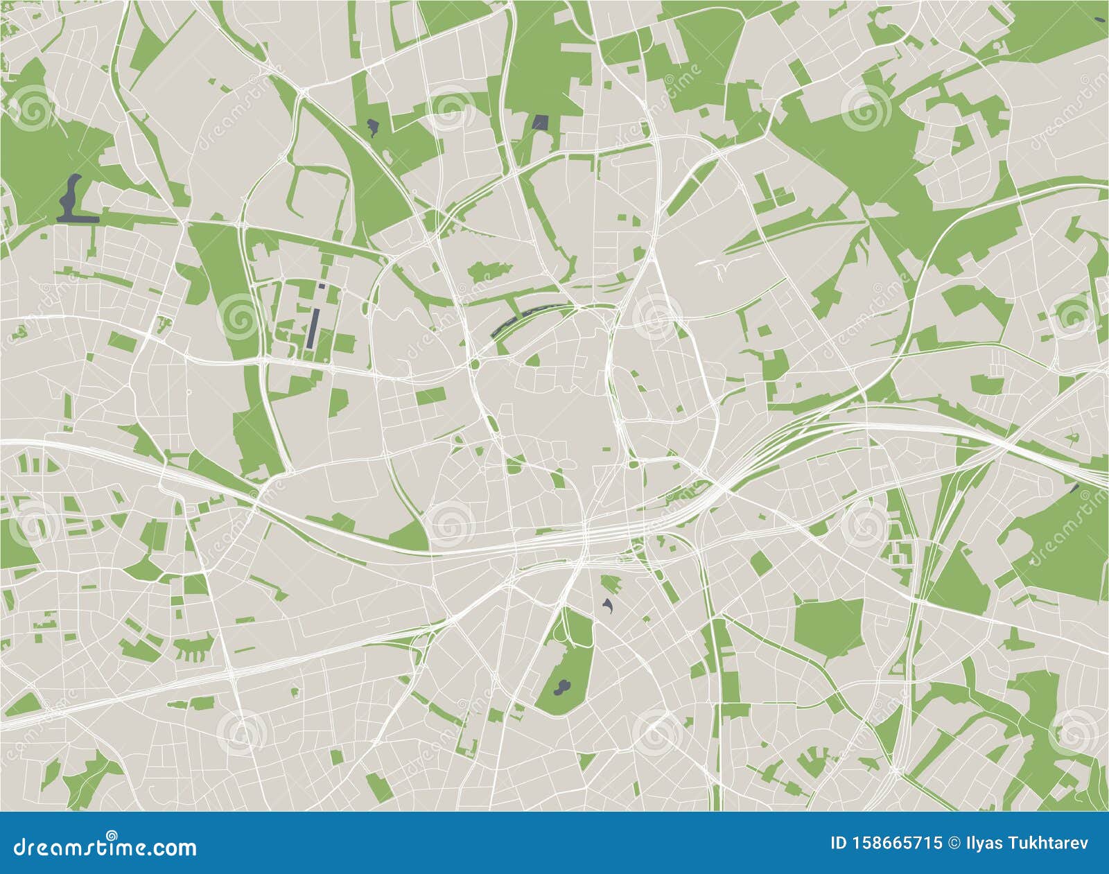 Map of the City of Essen, Germany Stock Illustration - Illustration of ...
