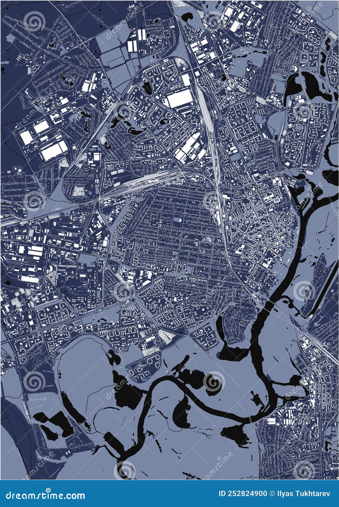 Map of the City of Gomel, Belarus Stock Vector - Illustration of street ...