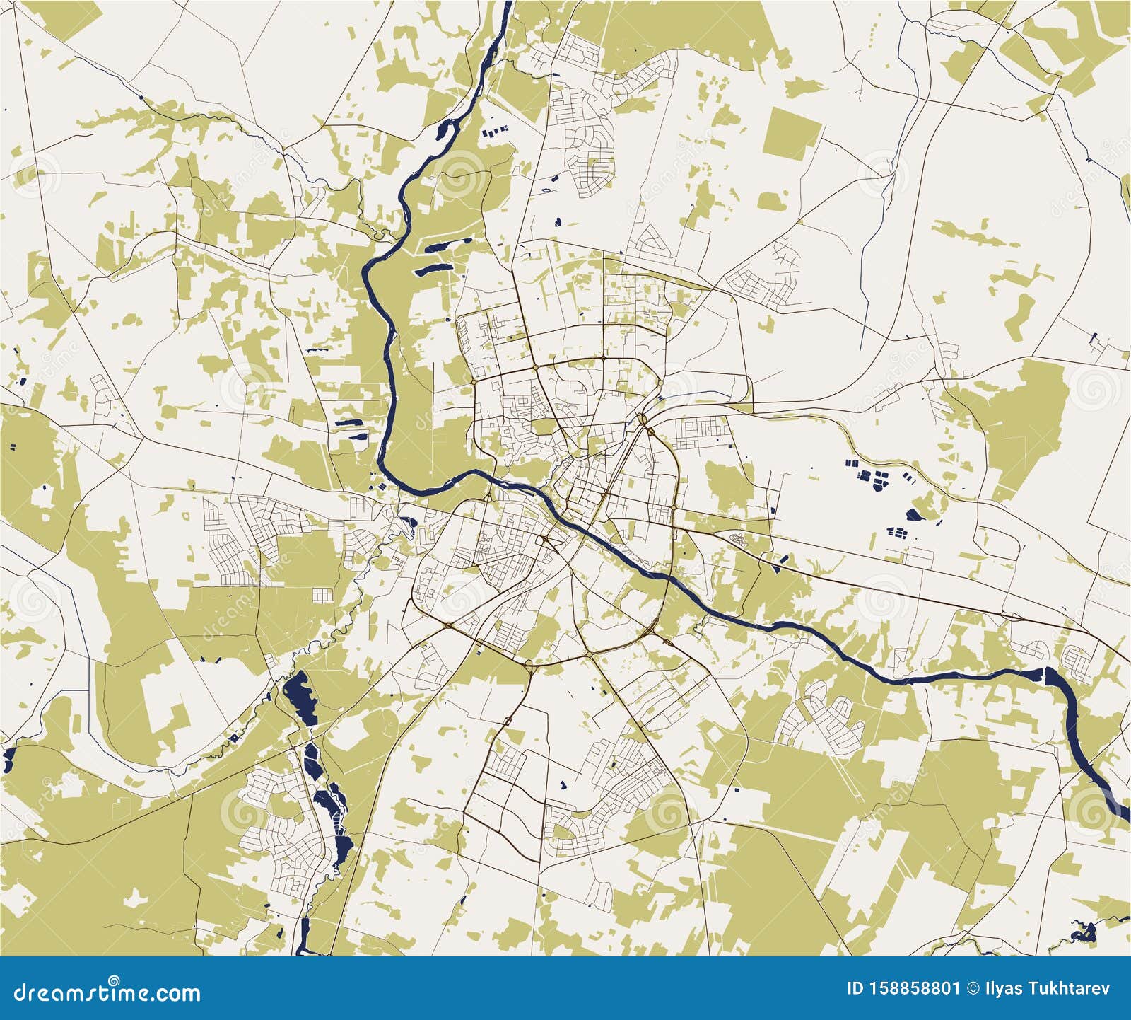Map of the City of Grodno, Belarus Stock Illustration - Illustration of ...