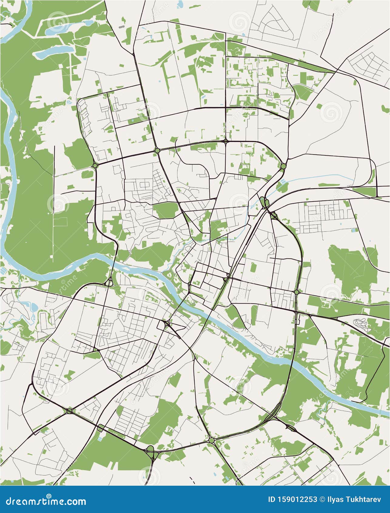 Map of the City of Grodno, Belarus Stock Illustration - Illustration of ...