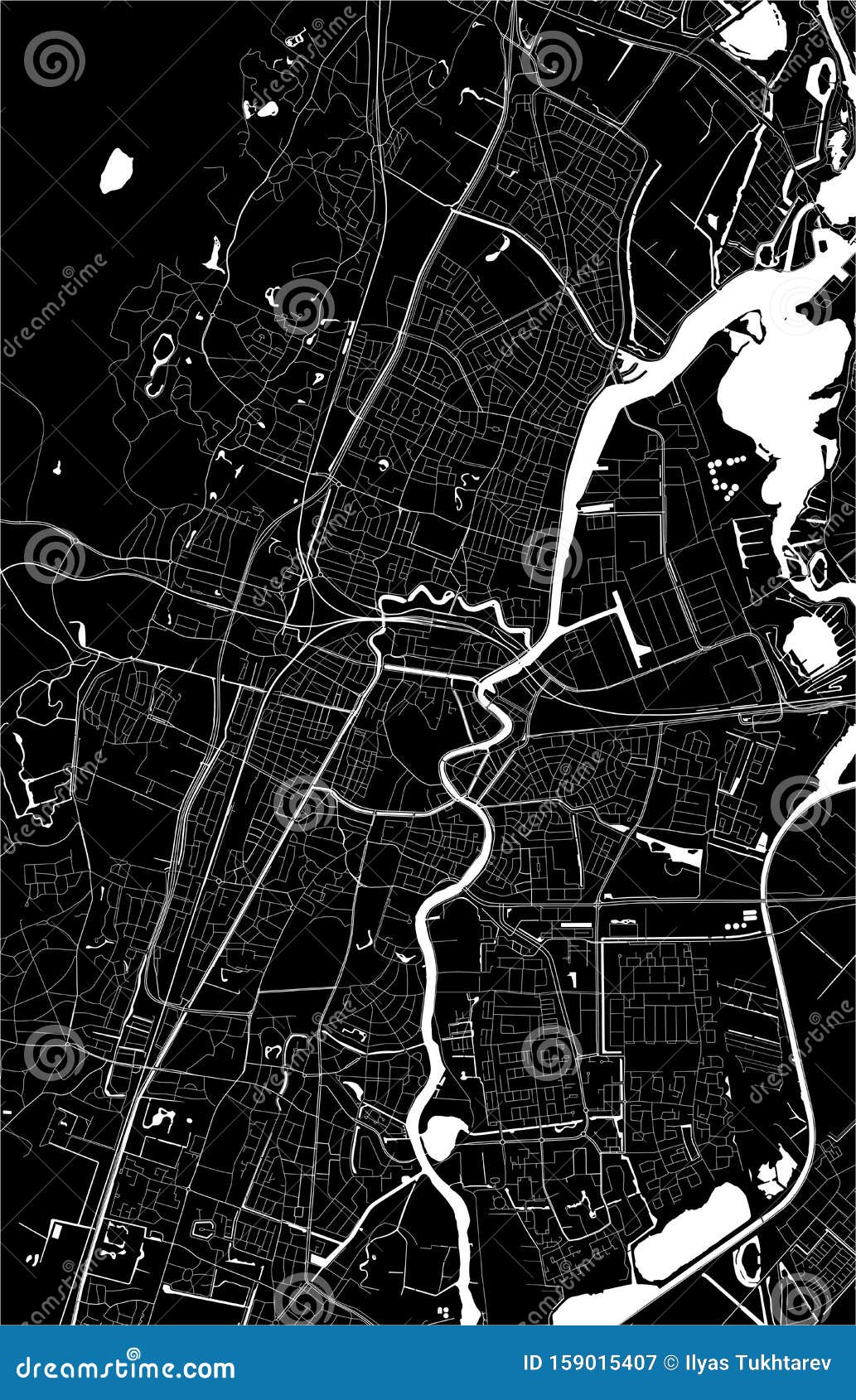 Map of the City of Haarlem, Netherlands Stock Illustration ...