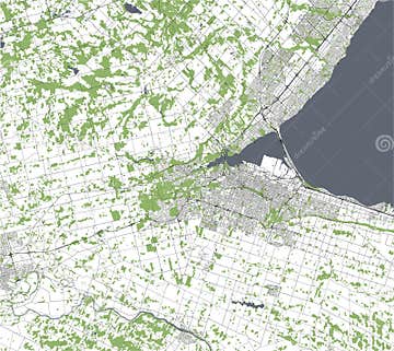 Map of the City of Hamilton, Canada Stock Vector - Illustration of ...