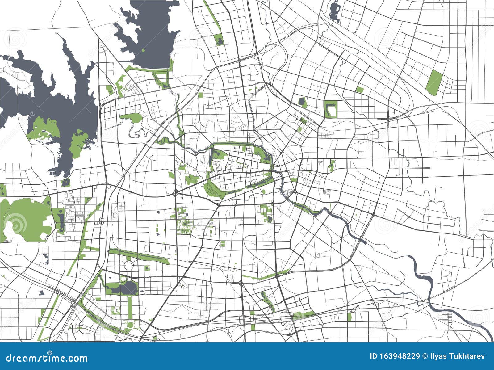 Hefei China City Map In Retro Style In Golden Color. Outline Map ...
