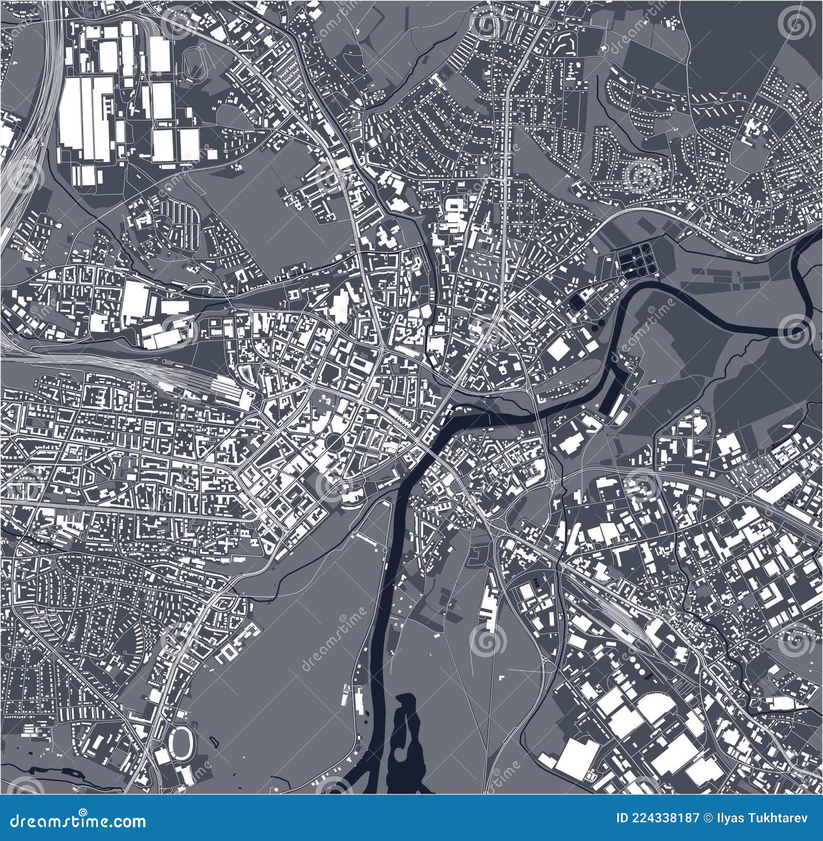 Map of the City of of Kassel, Germany Stock Image - Image of travel ...