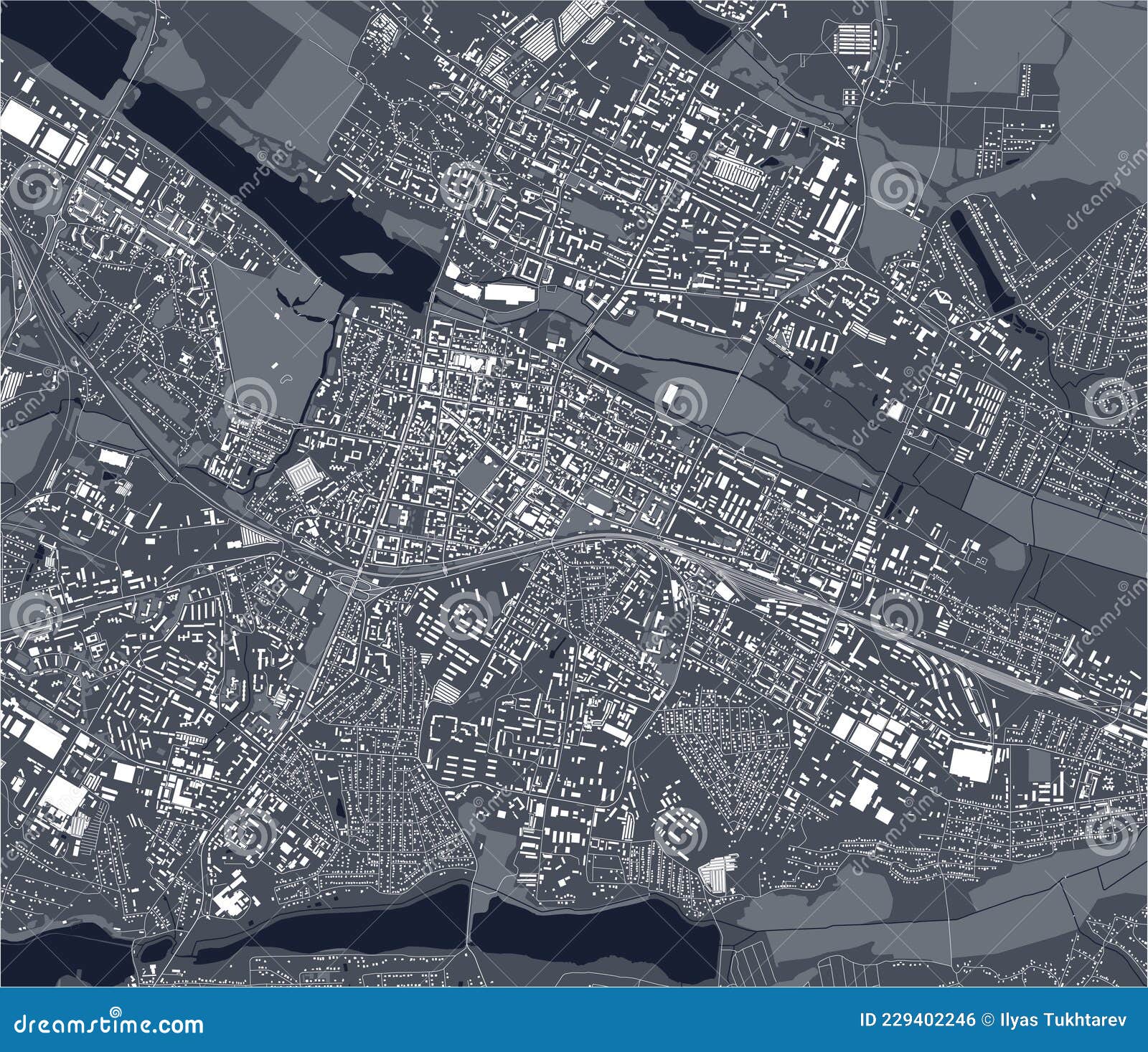 Map of the City of Khmelnytskyi, Ukraine Stock Vector - Illustration of ...