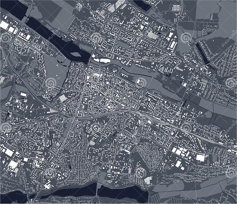 Map of the City of Khmelnytskyi, Ukraine Stock Vector - Illustration of ...