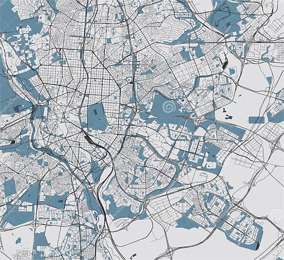 Map of the City of Madrid, Spain Stock Vector - Illustration of leganes ...
