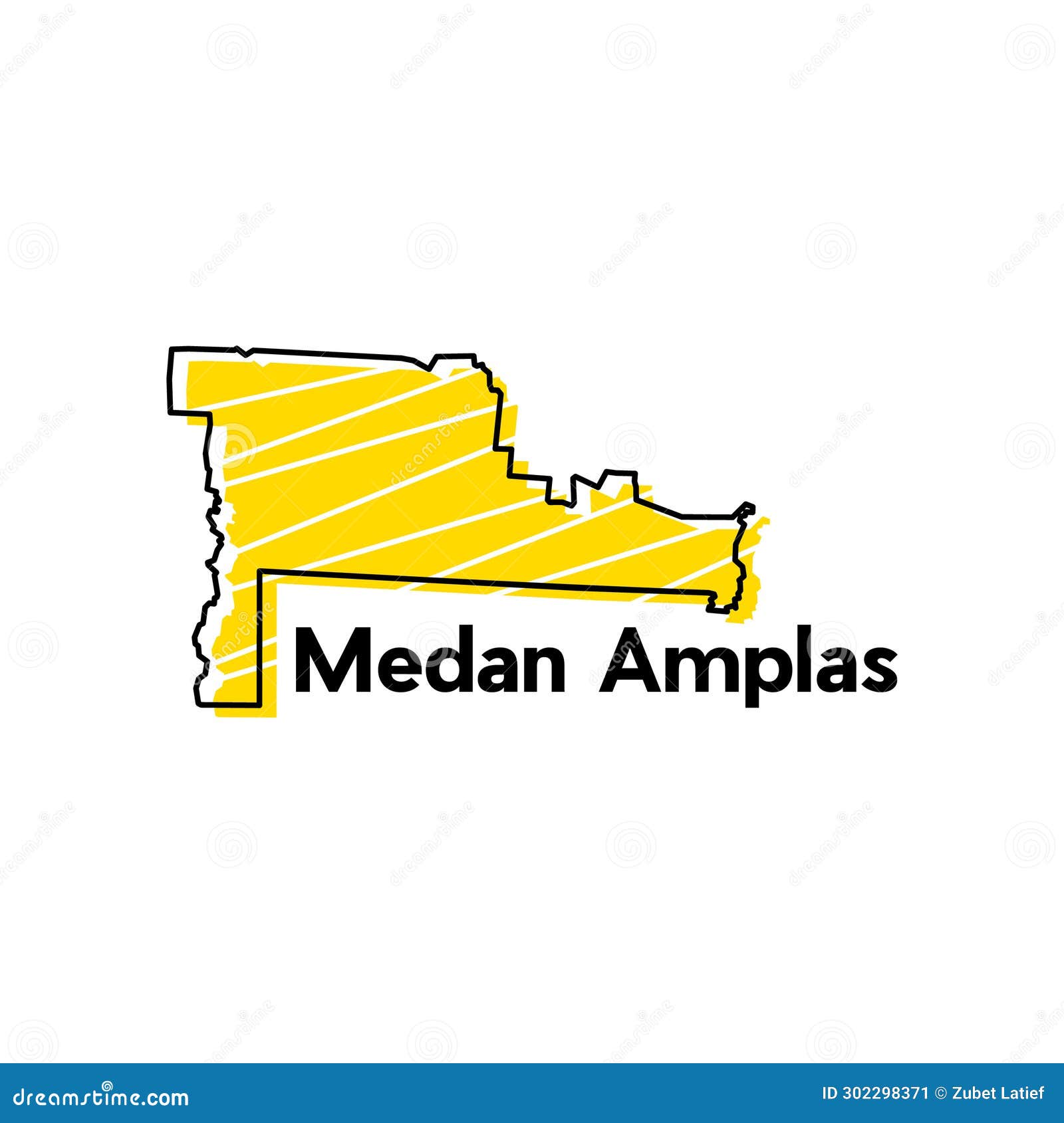 Vector Map City of Medan Amplas, Element Graphic Illustration Template ...