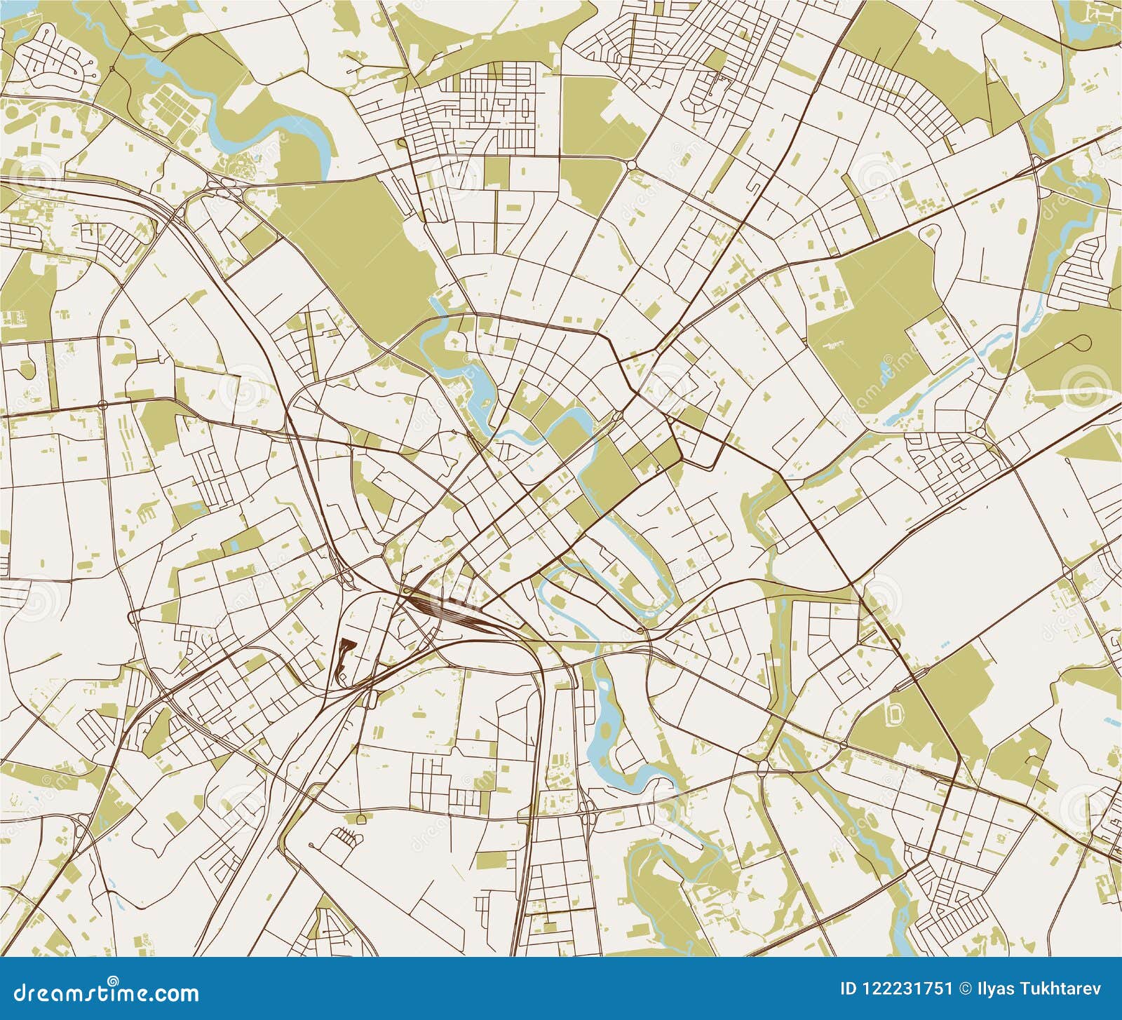 Map of the City of Minsk, Belarus Stock Illustration - Illustration of ...