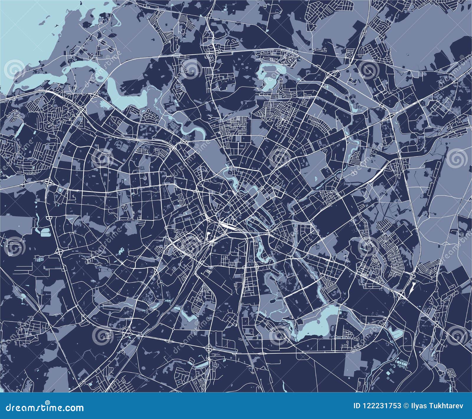 City Map Minsk, Color Detailed Plan, Vector Illustration ...