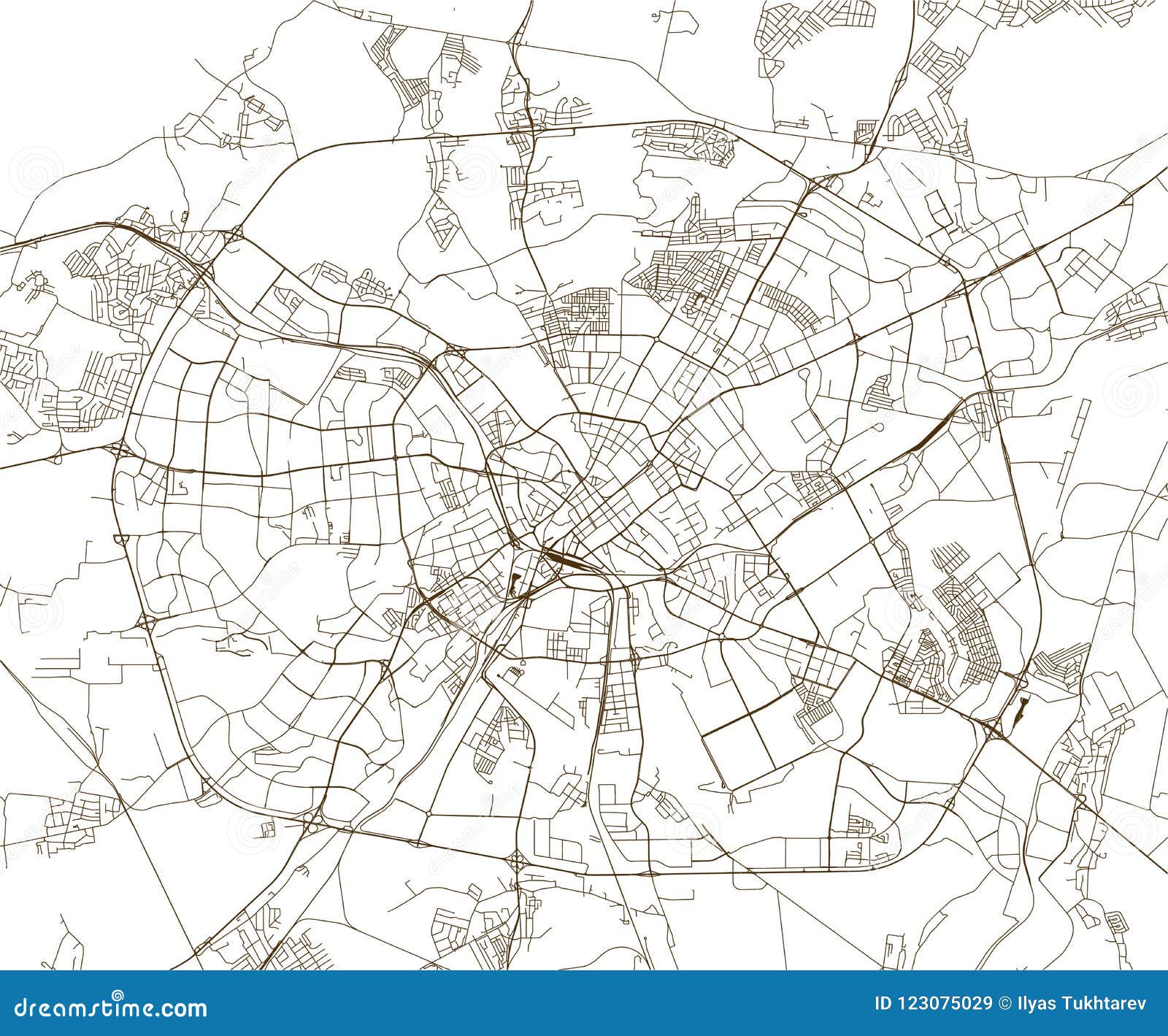 Map of the City of Minsk, Belarus Stock Illustration - Illustration of ...