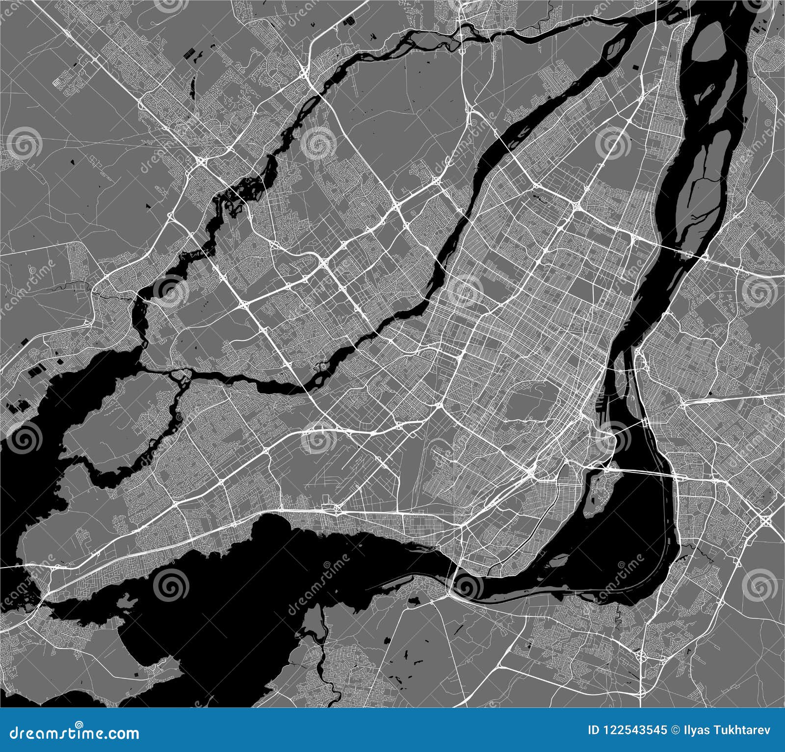 Map of the City of Montreal , Canada Stock Vector - Illustration of ...