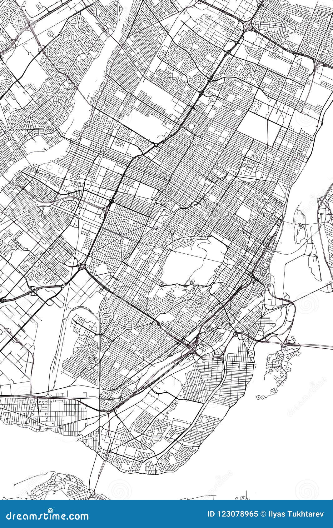 Map of the City of Montreal , Canada Stock Illustration - Illustration ...
