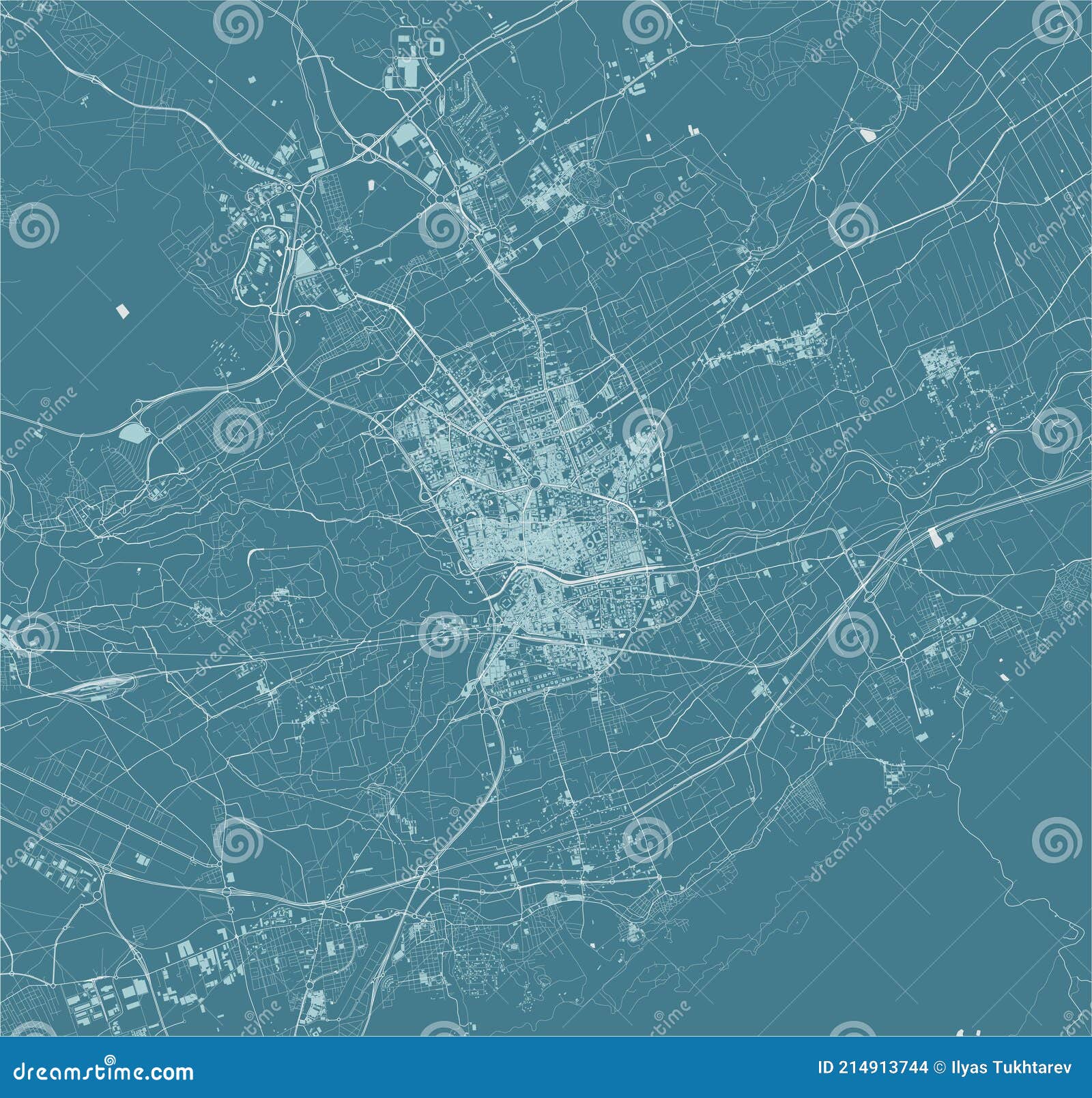 Map of the City of Murcia, Spain Stock Vector - Illustration of ...